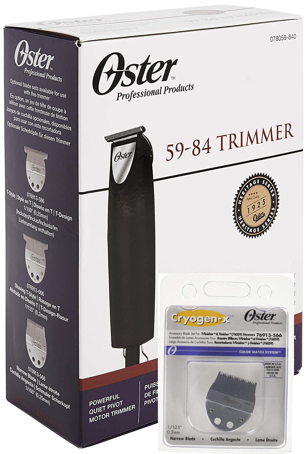 Oster Professional Pivot Motor Barber Hair Trimmer T-Finisher with ...