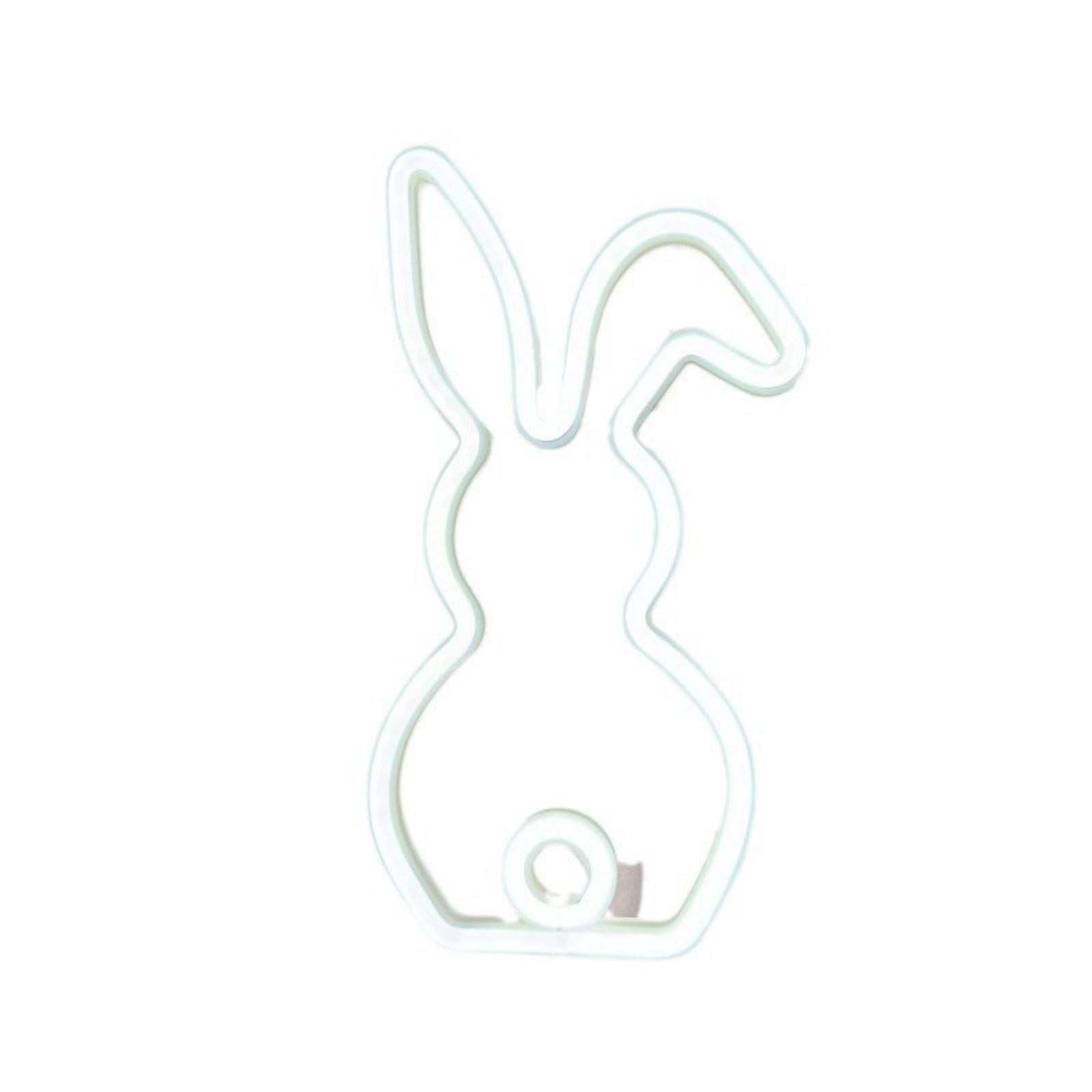Osterdeko Hase with LED Licht Ostern Deko Plastic USB Bunny Neon Lamp ...