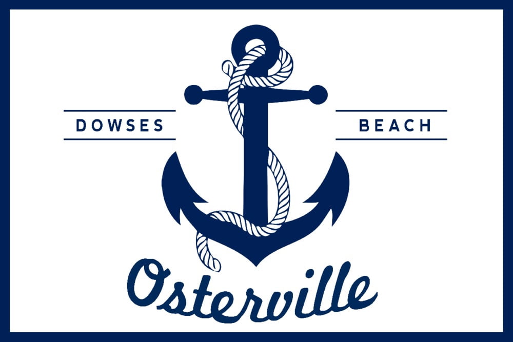 Osterville, Massachusetts, Dowses Beach, Blue and White Anchor (36x54 ...