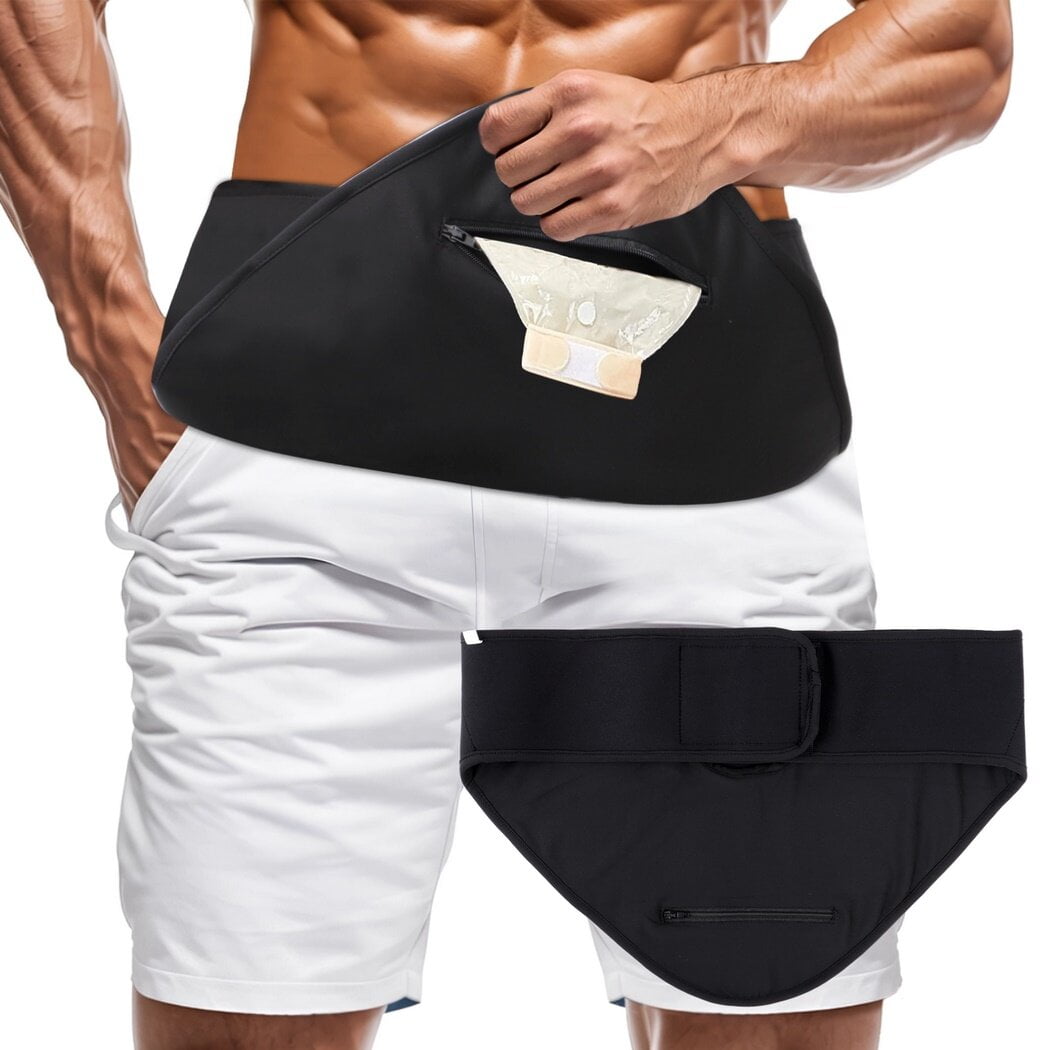 Ostomy Belt, Adjustable Ostomy Pouch Cover with Zipper, Elastic Ostomy ...