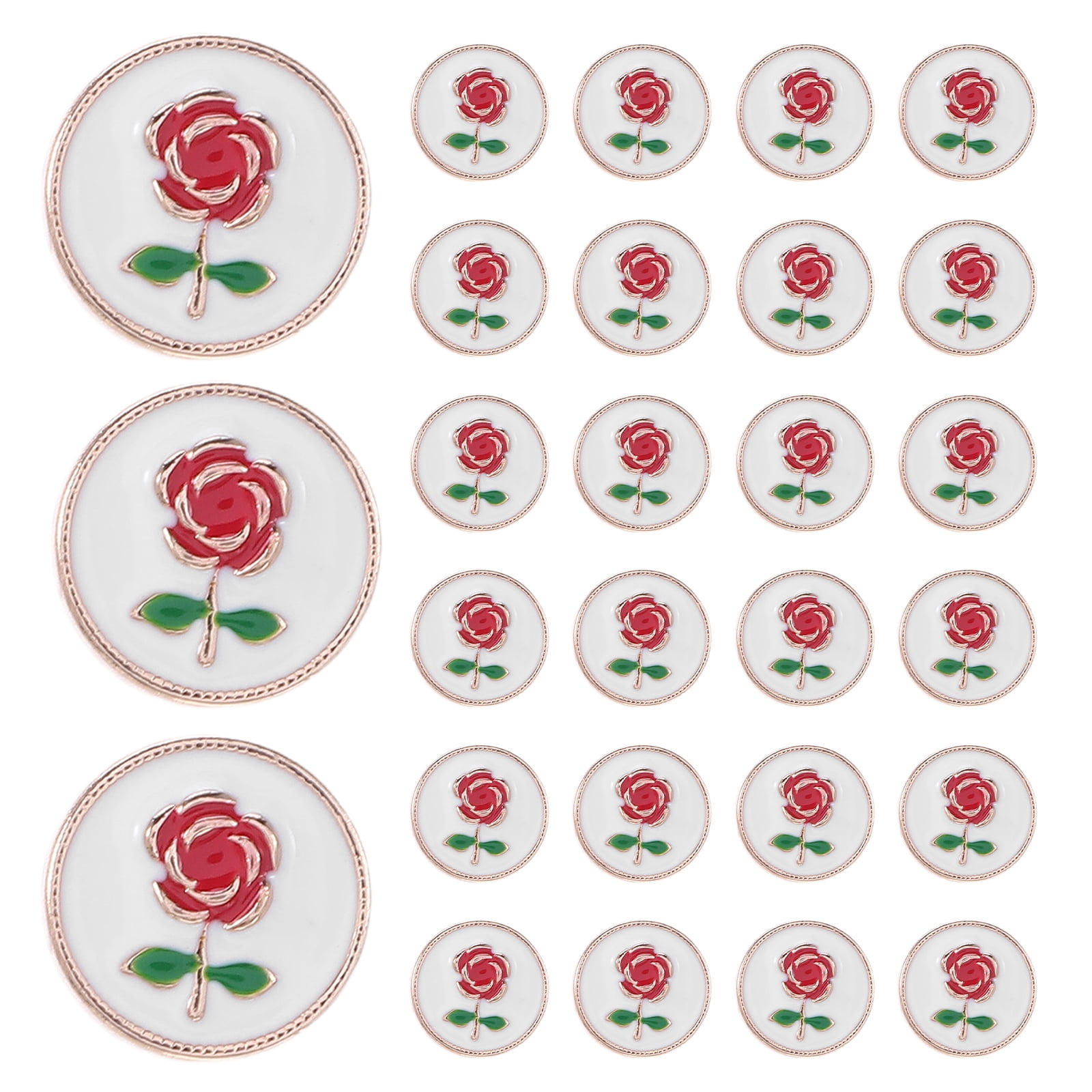 Raindrops Rose Buttons Multi Zinc Alloy for Sewing Elegant Flower ...