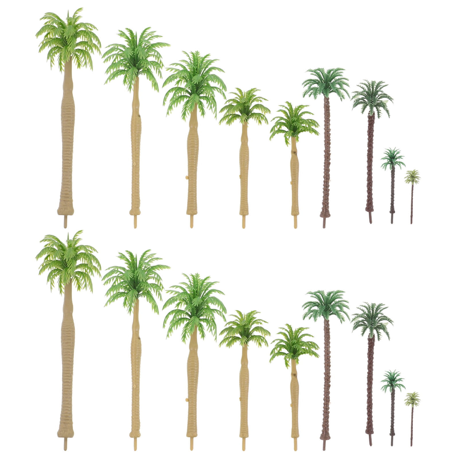 Raindrops 29Pcs Artificial Coconut Palm Trees Plastic Model Tree Set for Landscape and Diorama ...