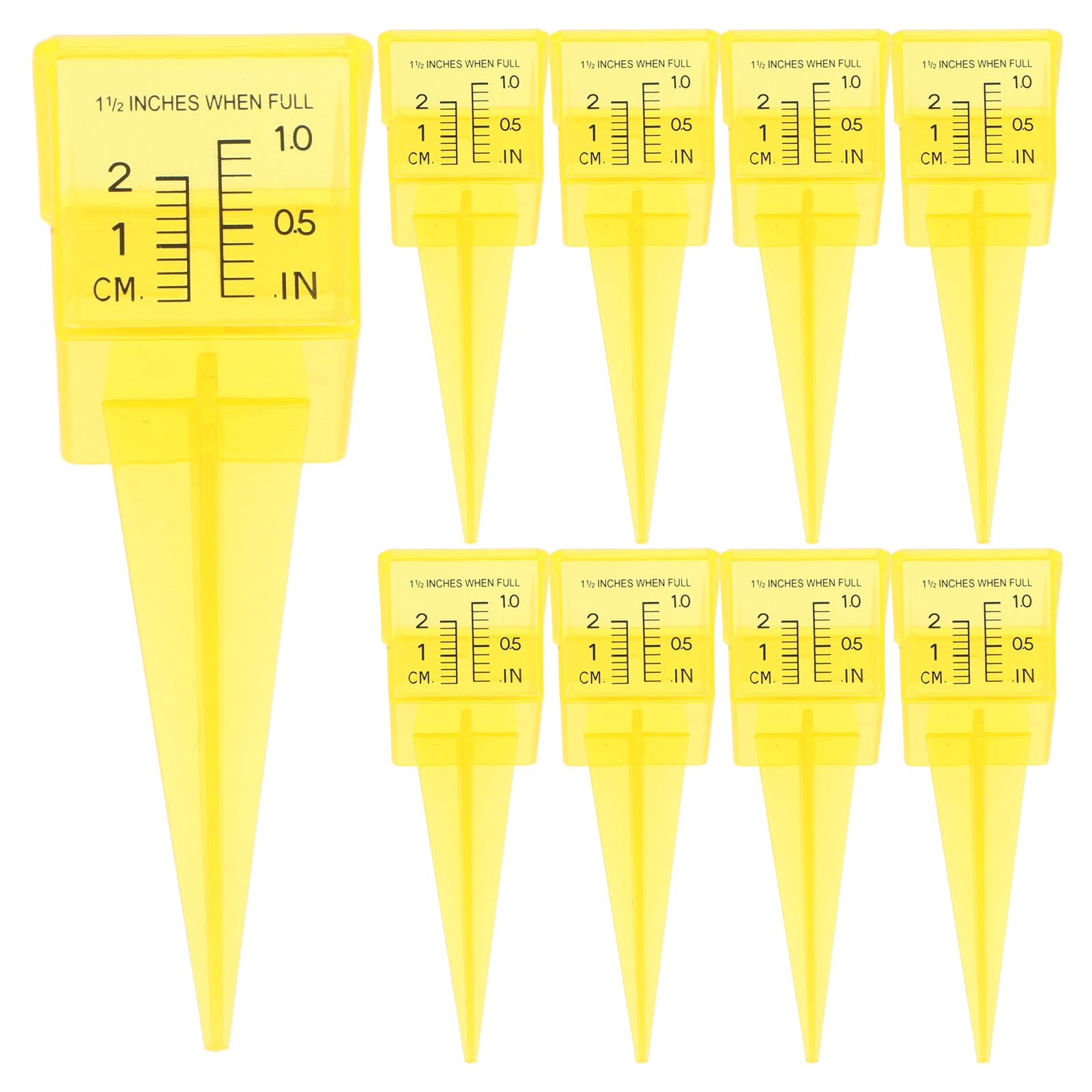 Raindrops 9Pcs Yellow Plastic Rain Gauge for Yard Outdoor Rainfall ...