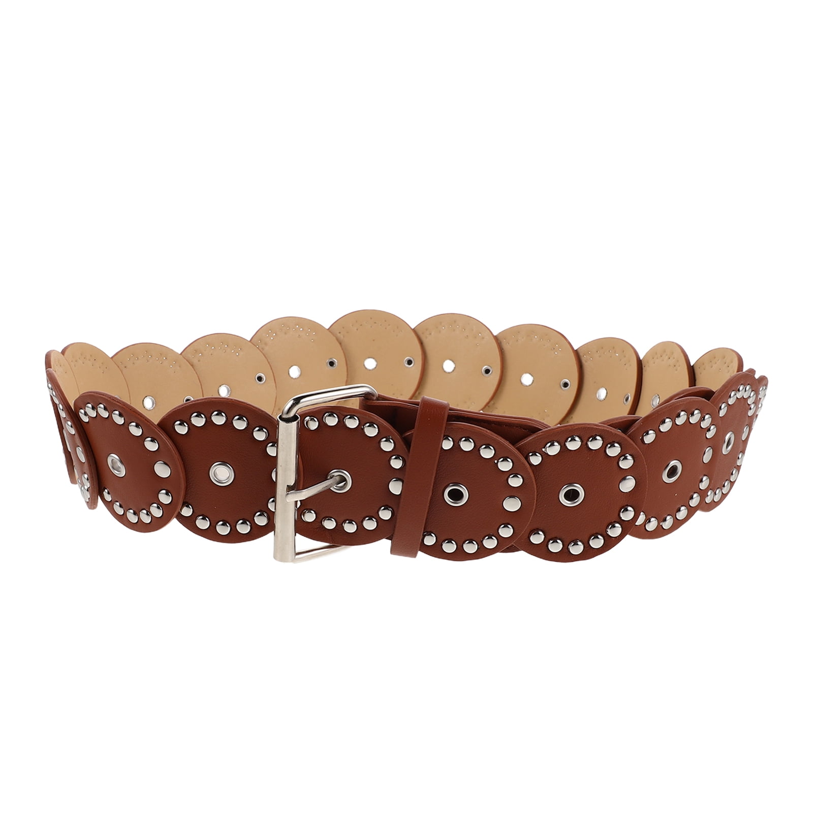 Ostracsh Wide Disc Belt For Women - Punk Thick Studded Disc Belt ...