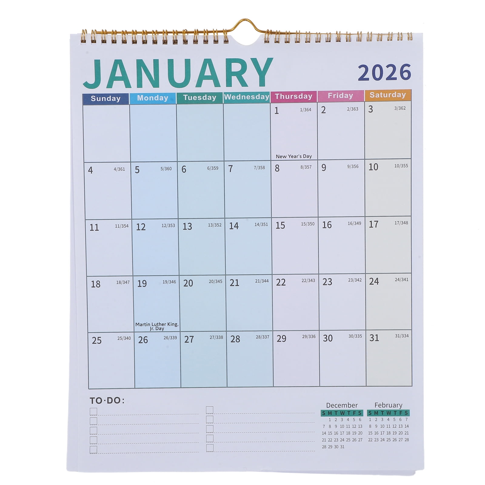 FOMIYES 26-Month Hanging Wall Calendar Multi-Color, Home Decoration ...