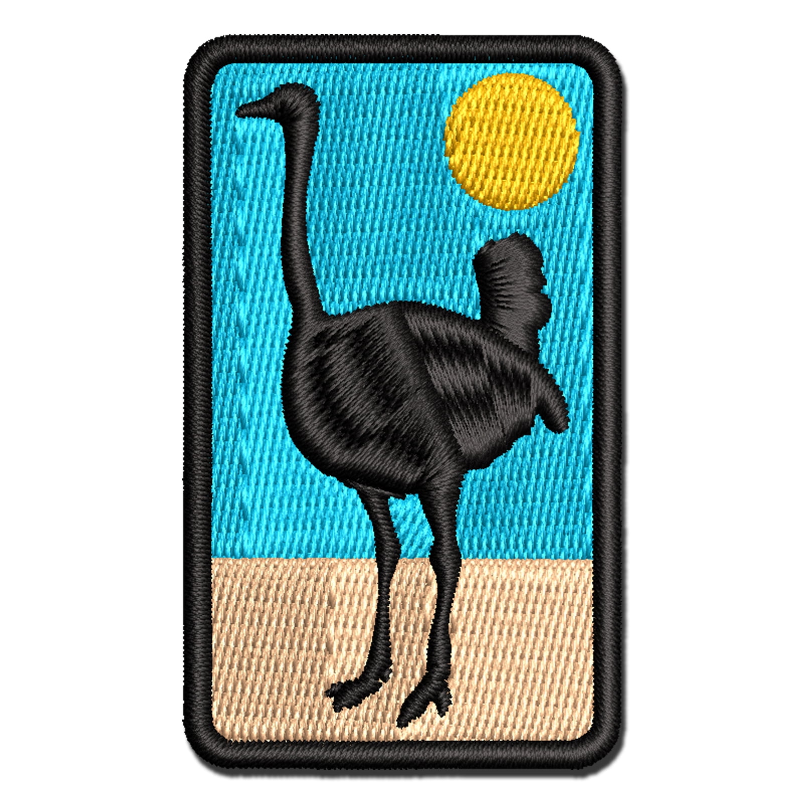Ostrich Bird Solid Applique Multi-Color Embroidered Hook & Loop Patch ...