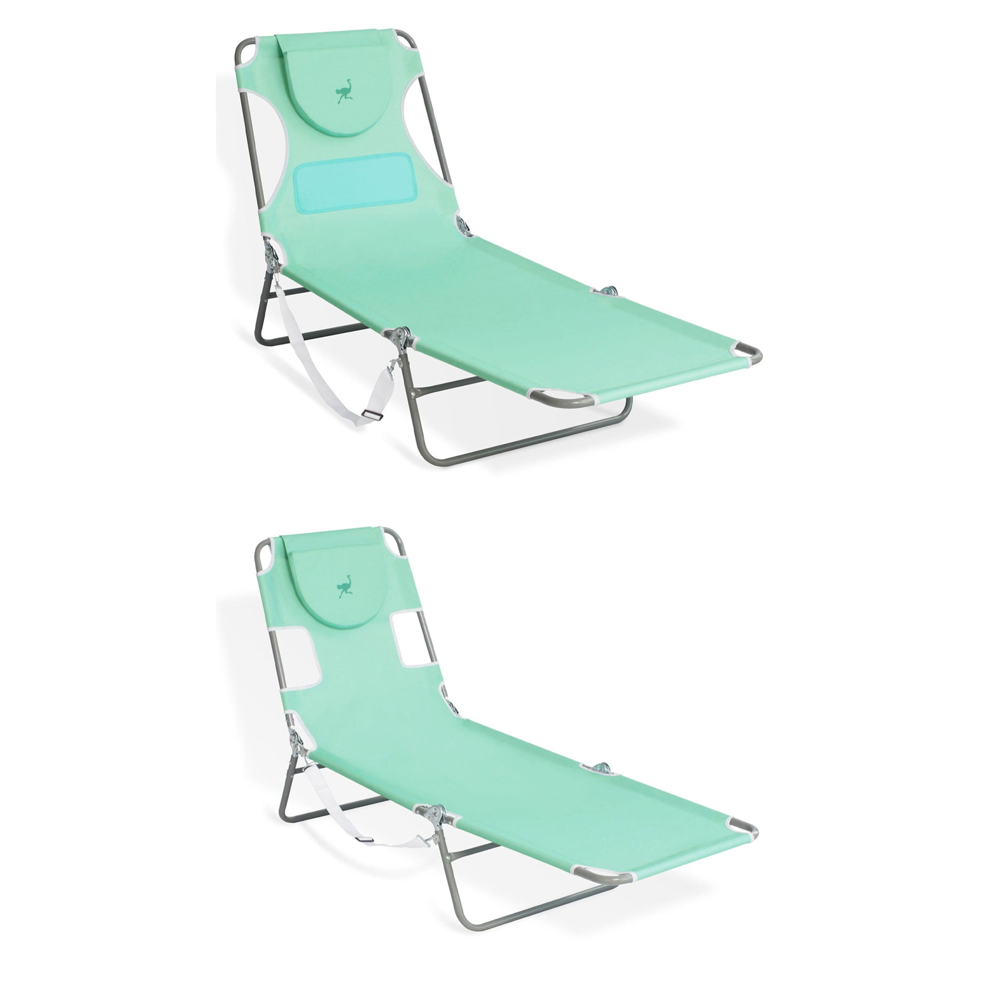 Ostrich Chaise Sunbathing Poolside Beach Chair w/Recliner Pool Chair ...