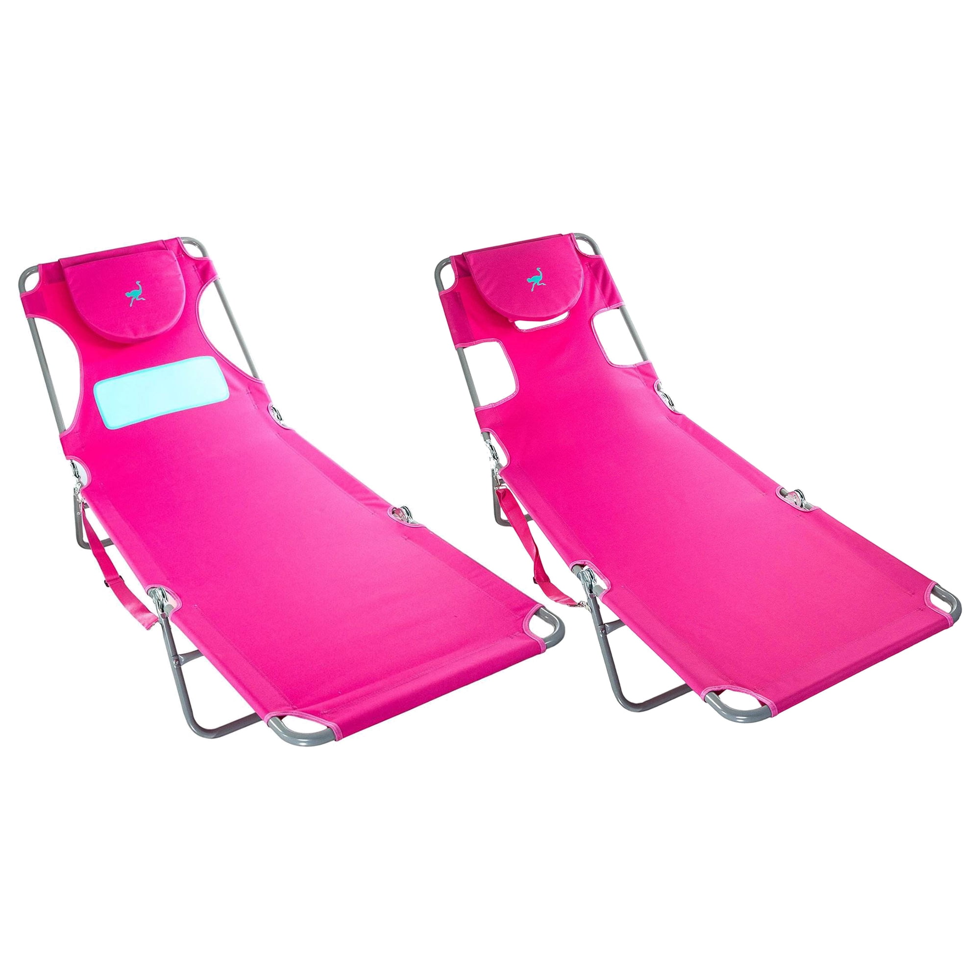 Ostrich Comfort Lounger Chair & Chaise Sunbathing Beach Chair, Pink ...