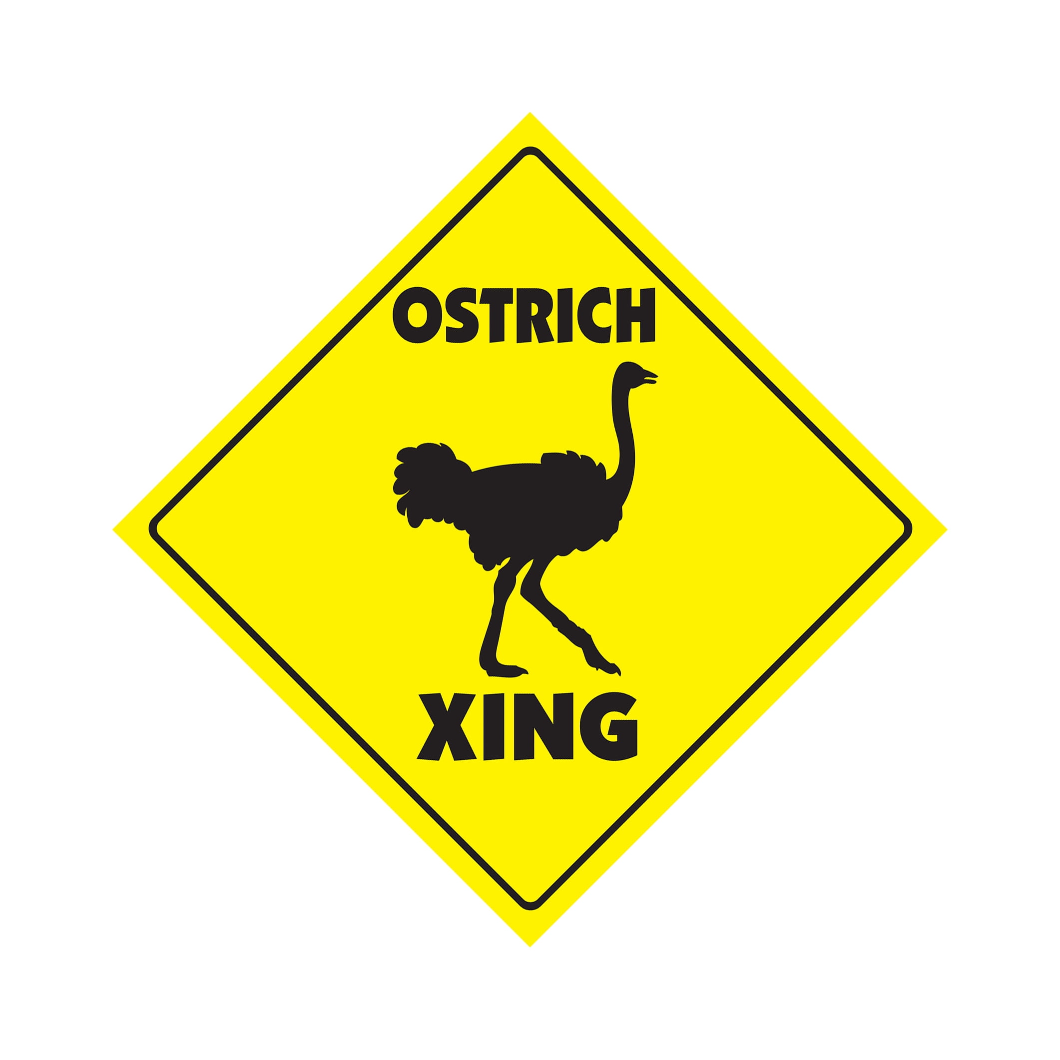 Ostrich Crossing Sign Zone Xing | Indoor/Outdoor | 12" Tall emu ...