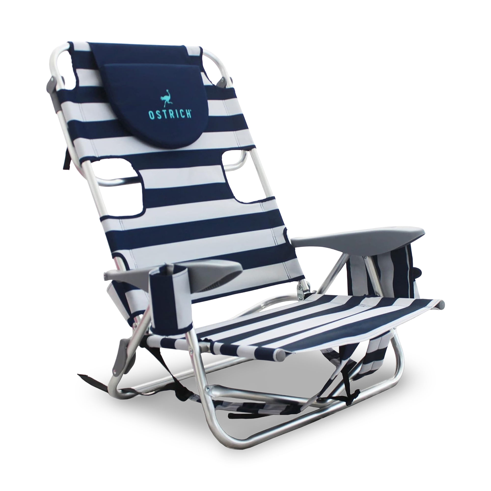 Ostrich The Deluxe Backpacker Portable Beach Chair with Insulated ...