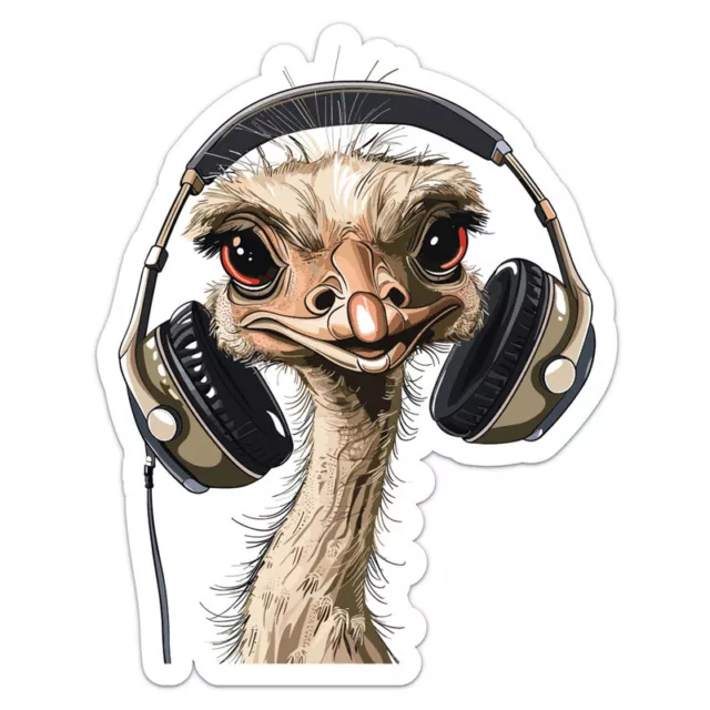 Ostrich Dj Sticker Phone Decal Water Bottle Stickers Car Decals, Laptop ...