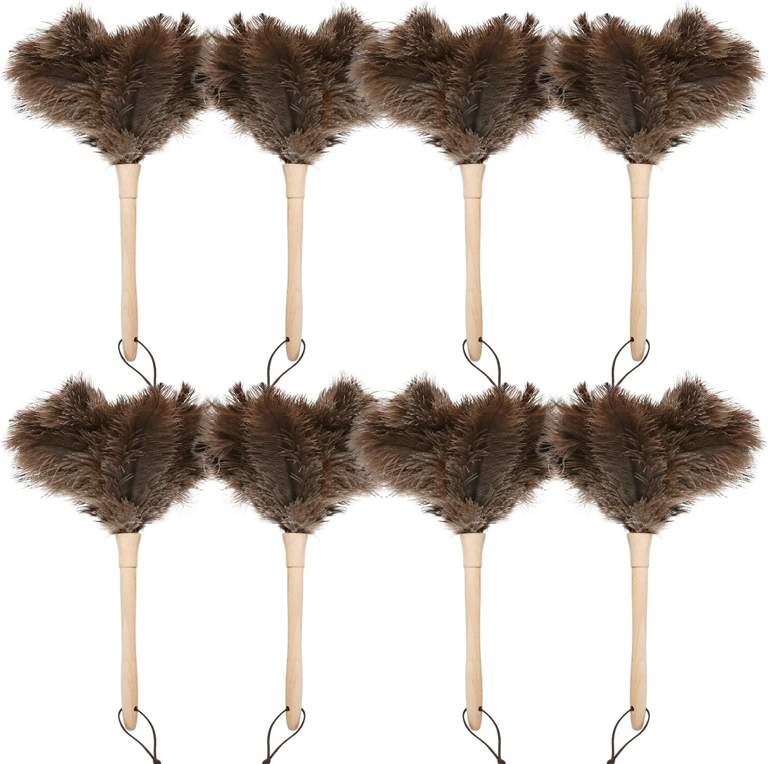 Ostrich Duster Fluffy Natural Feather Dusters with Wooden Handle ...