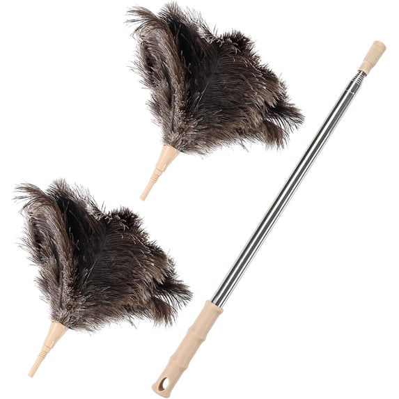 Ostrich Feather Duster 27-94Inch Retractable Fluffy Natural Detachable ...
