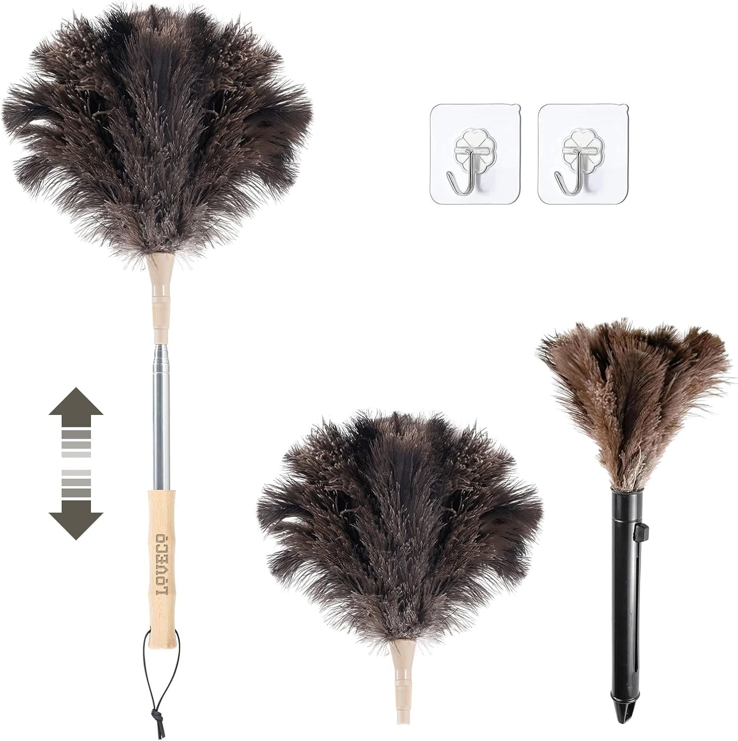 Ostrich Feather Dusters for Cleaning Kit - Reusable Soft Feather Duster ...