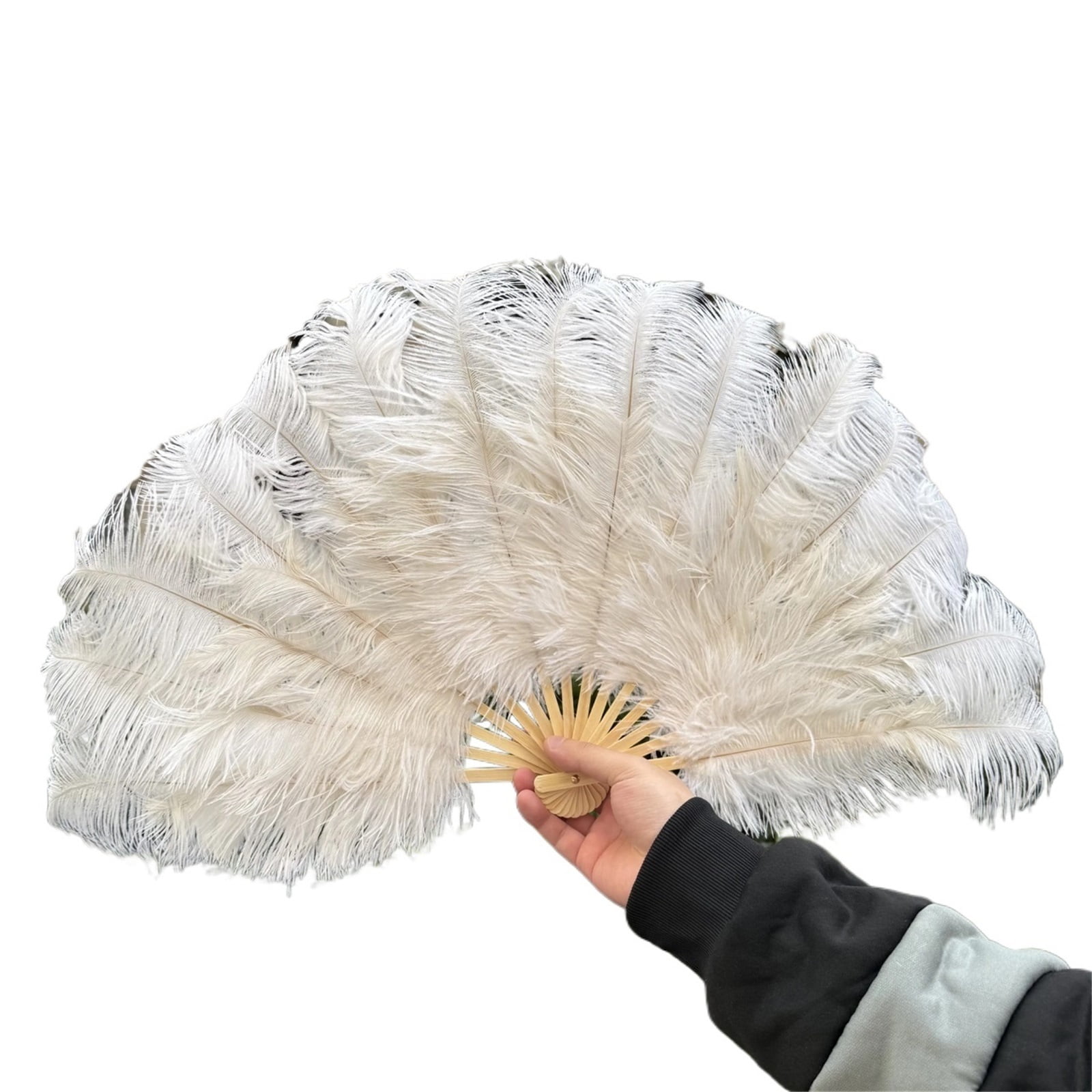 Ostrich Feather Fan 70cmx40cm Hand Held Fold Ostrich Feather Fan For ...