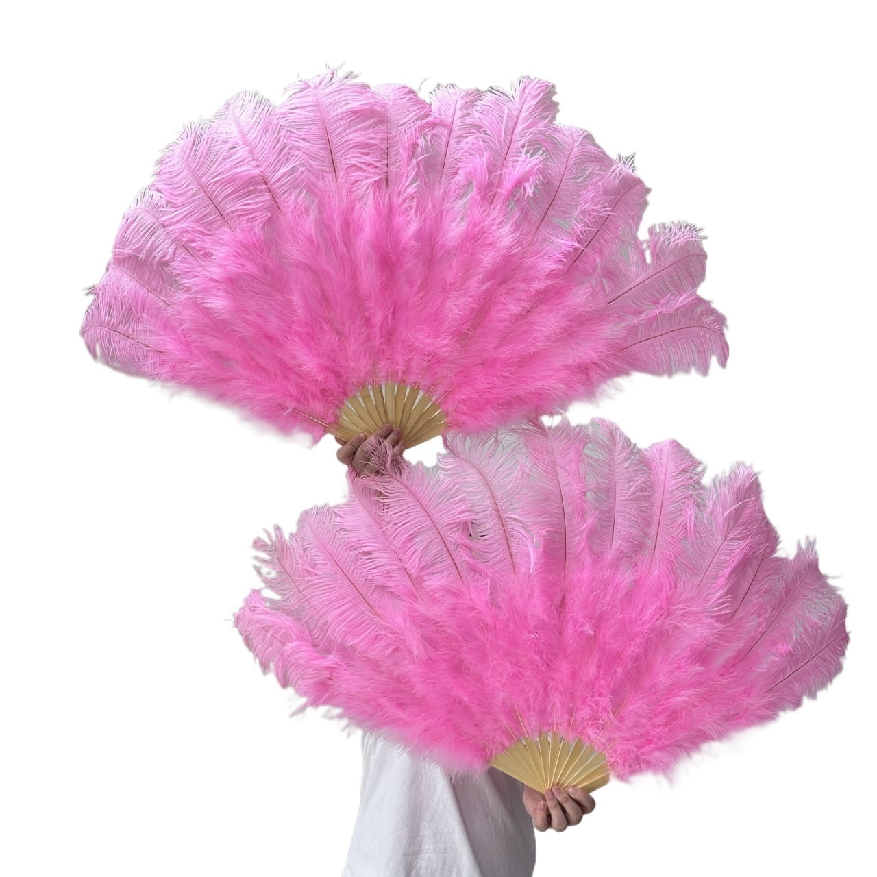 Ostrich Feather Fan Fluffy Handheld Carnival Belly Dance Stage ...