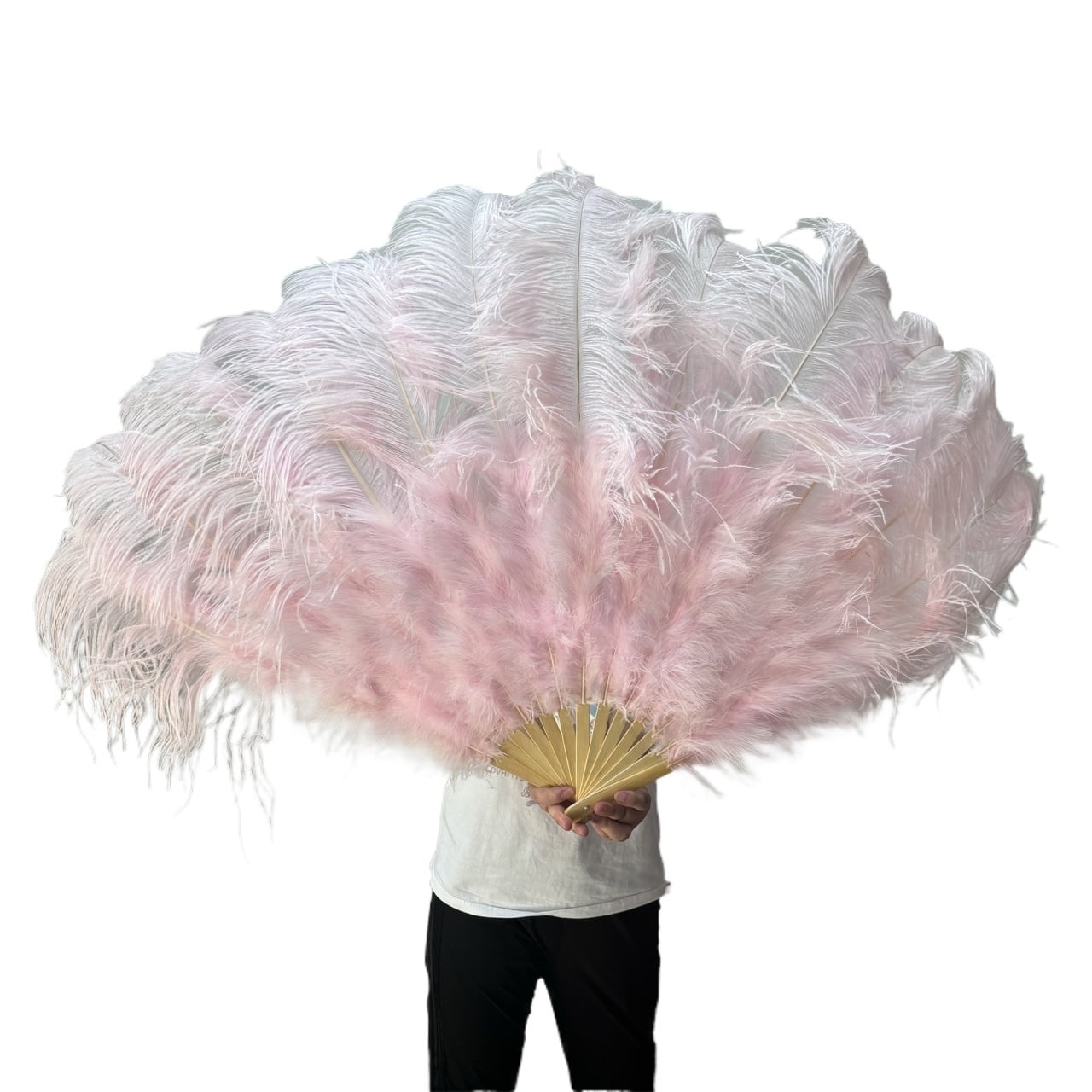 Ostrich Feather Fan Fluffy Handheld Carnival Belly Dance Stage ...