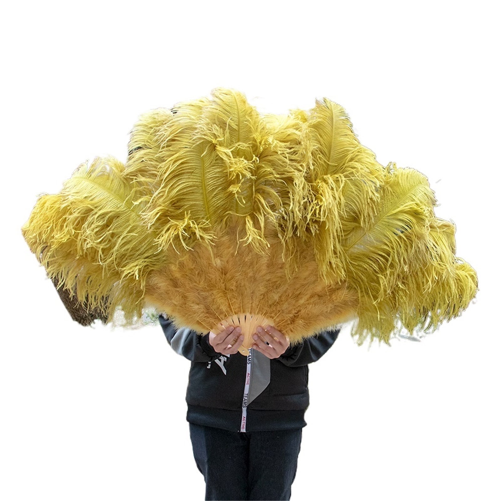 2 Size Retro Large Ostrich Feather Fan Red Dance Fans Party Wedding ...