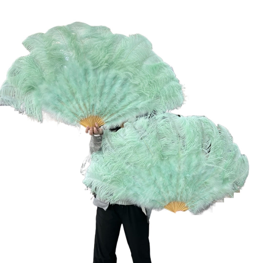 Ostrich Feather Fan Fluffy Handheld Carnival Belly Dance Stage ...