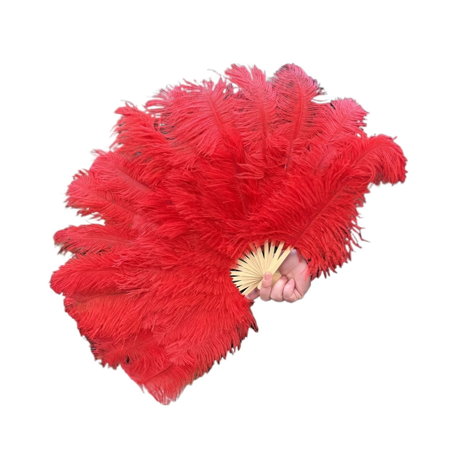 Ostrich Feather Fans Folding Handheld Fan for Performance Dance Party ...