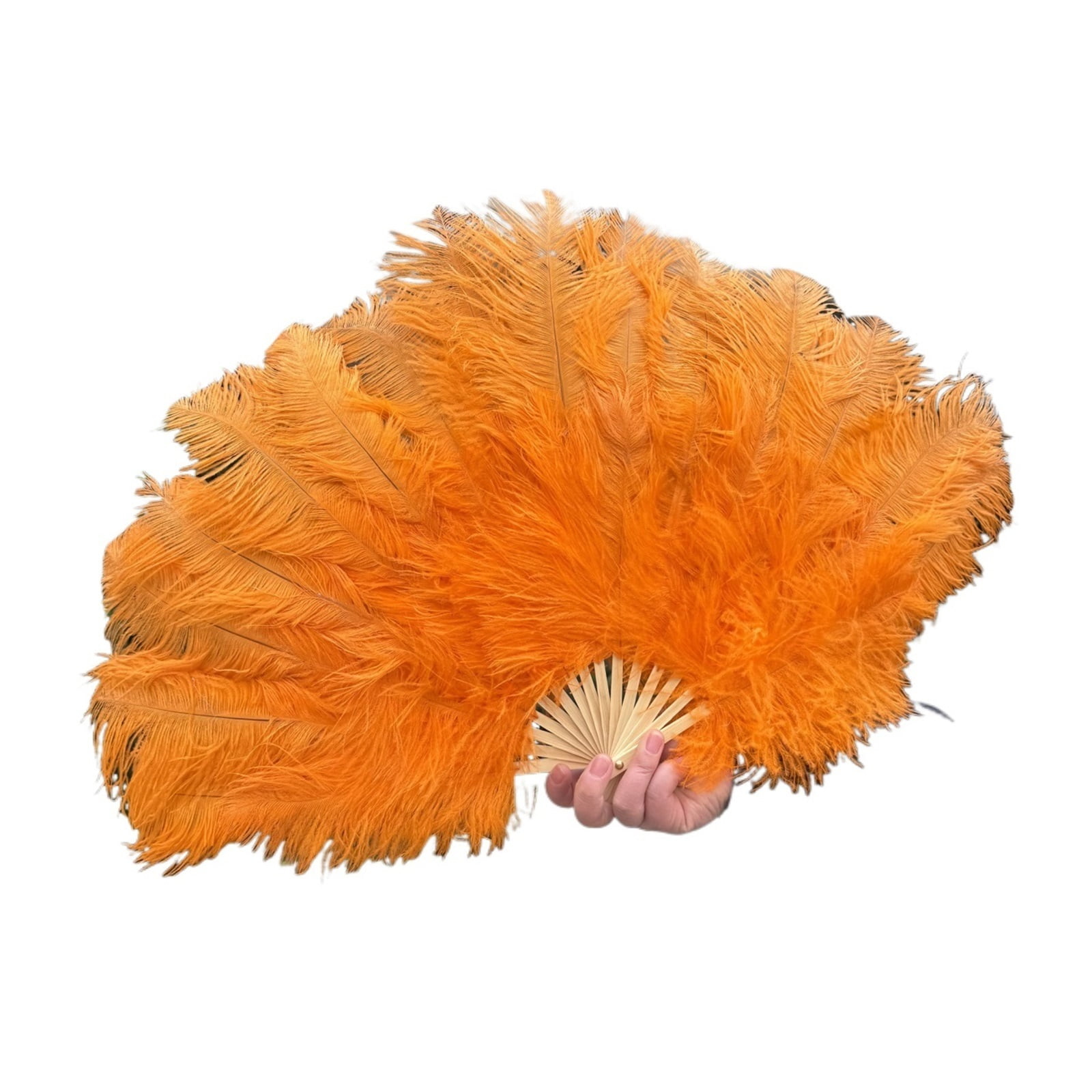 Ostrich Feather Fans Folding Handheld Fan for Performance Dance Party ...
