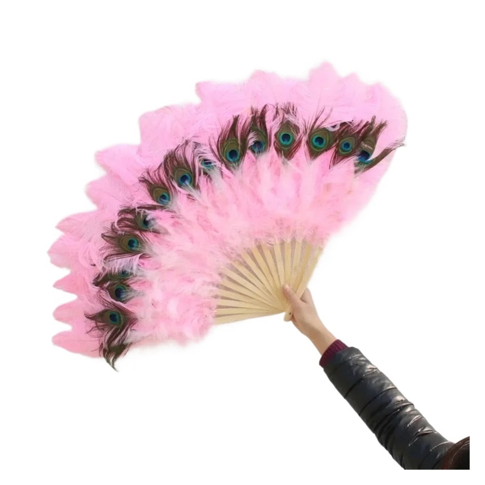 Ostrich Feathers Fan 90CM*50CM Peacock Feathers Fan Wedding Carnival ...
