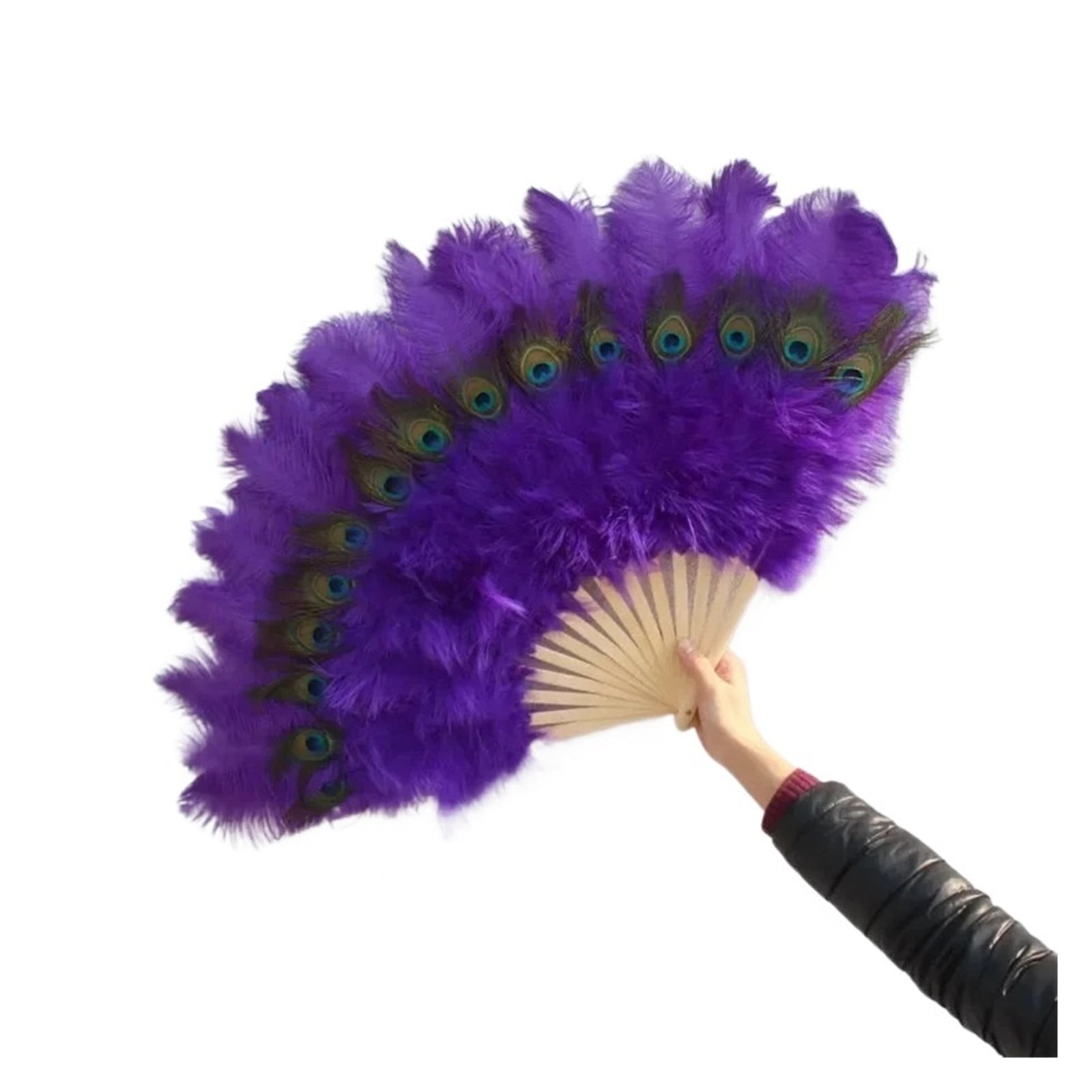Ostrich Feathers Fan 90CM*50CM Peacock Feathers Fan Wedding Carnival ...