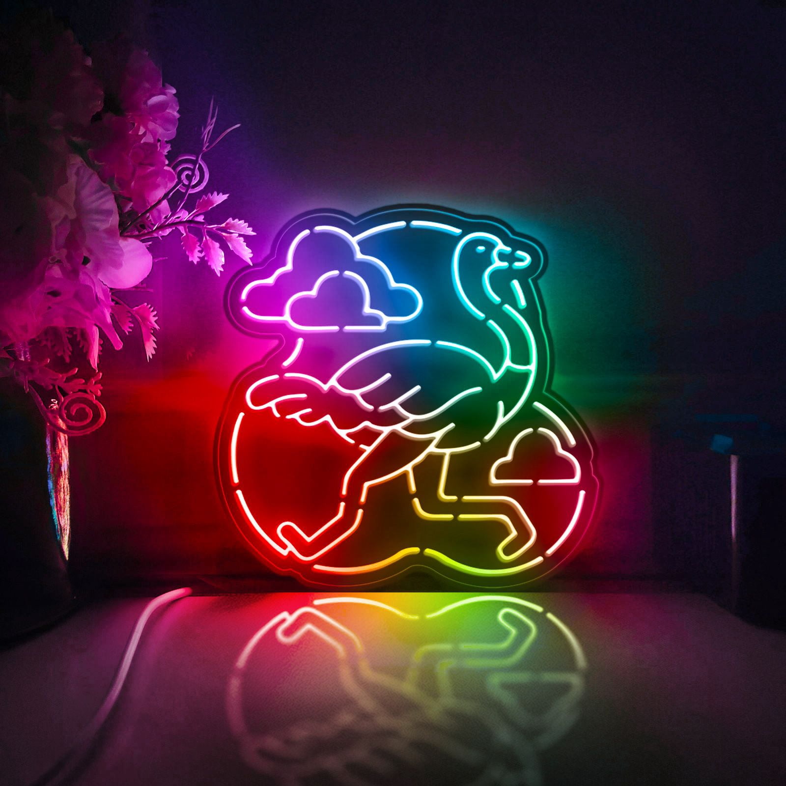 Ostrich Led Light Box, Dimmable Neon-Like Light Signs USB Power for ...