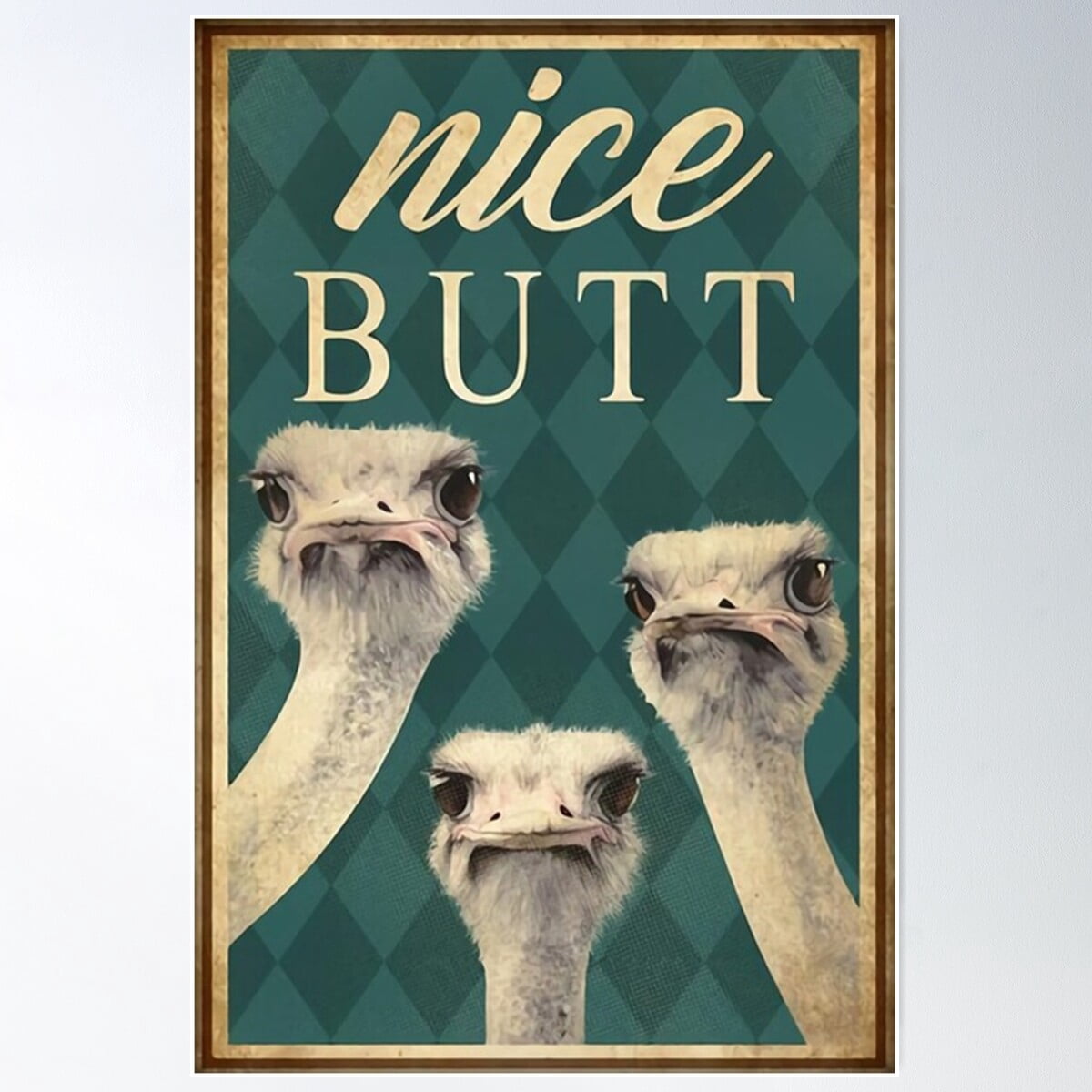 Ostrich Nice Butt Poster Poster Wall Art, Modern Wall Decor For Living ...