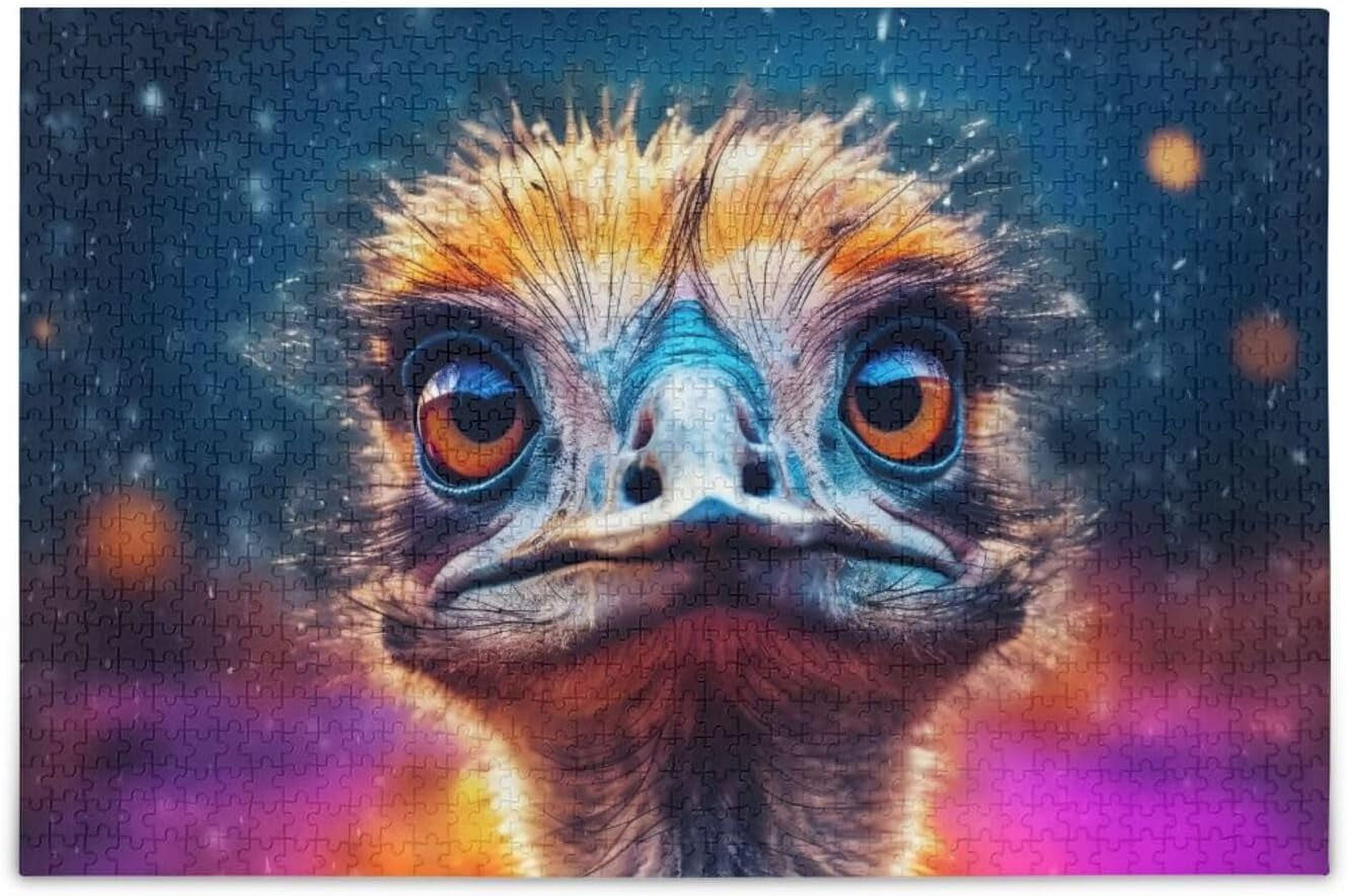Ostrich Portrait Jigsaw Puzzle 1000 Pieces, Zigsaw Puzzles with Storage ...
