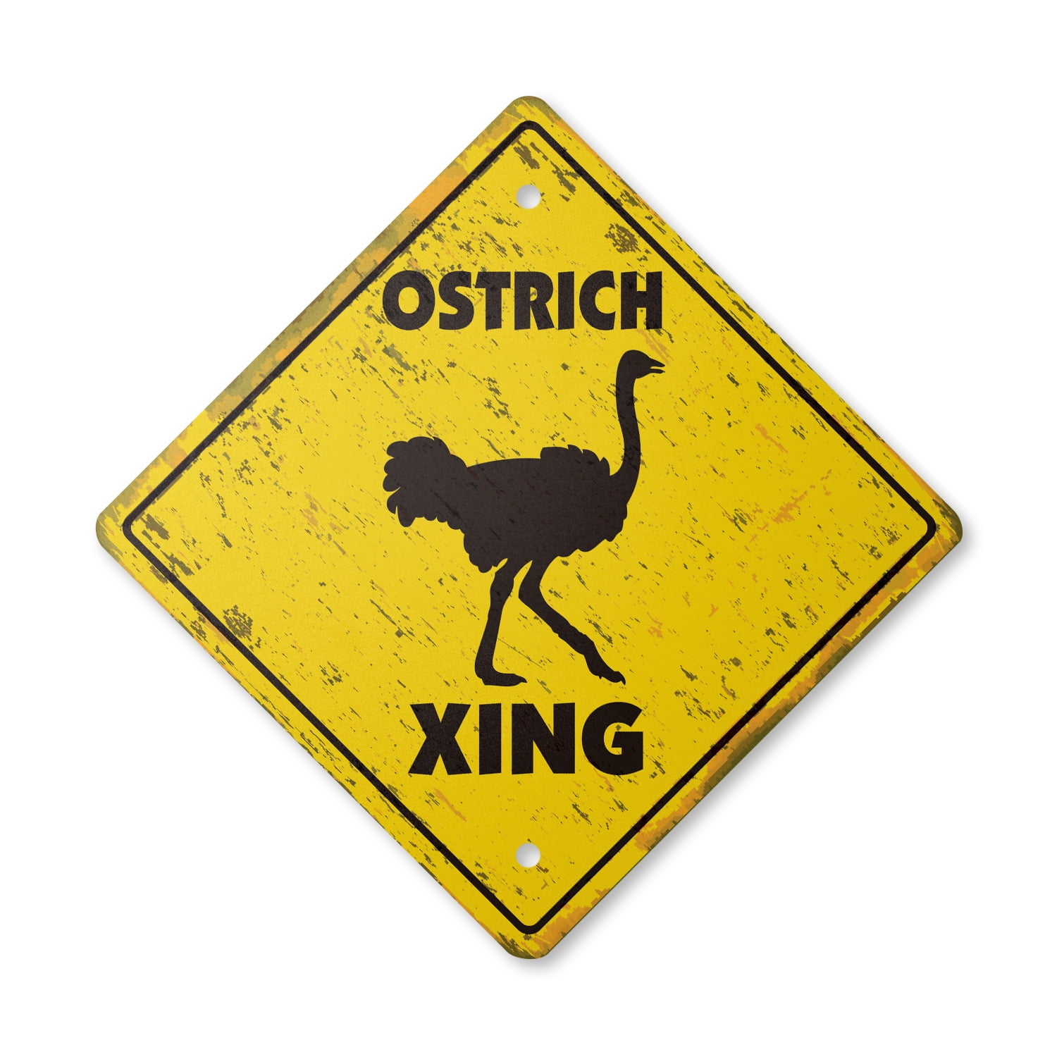Ostrich Vintage Crossing Sign Zone Xing | Indoor/Outdoor Plastic | 20 ...