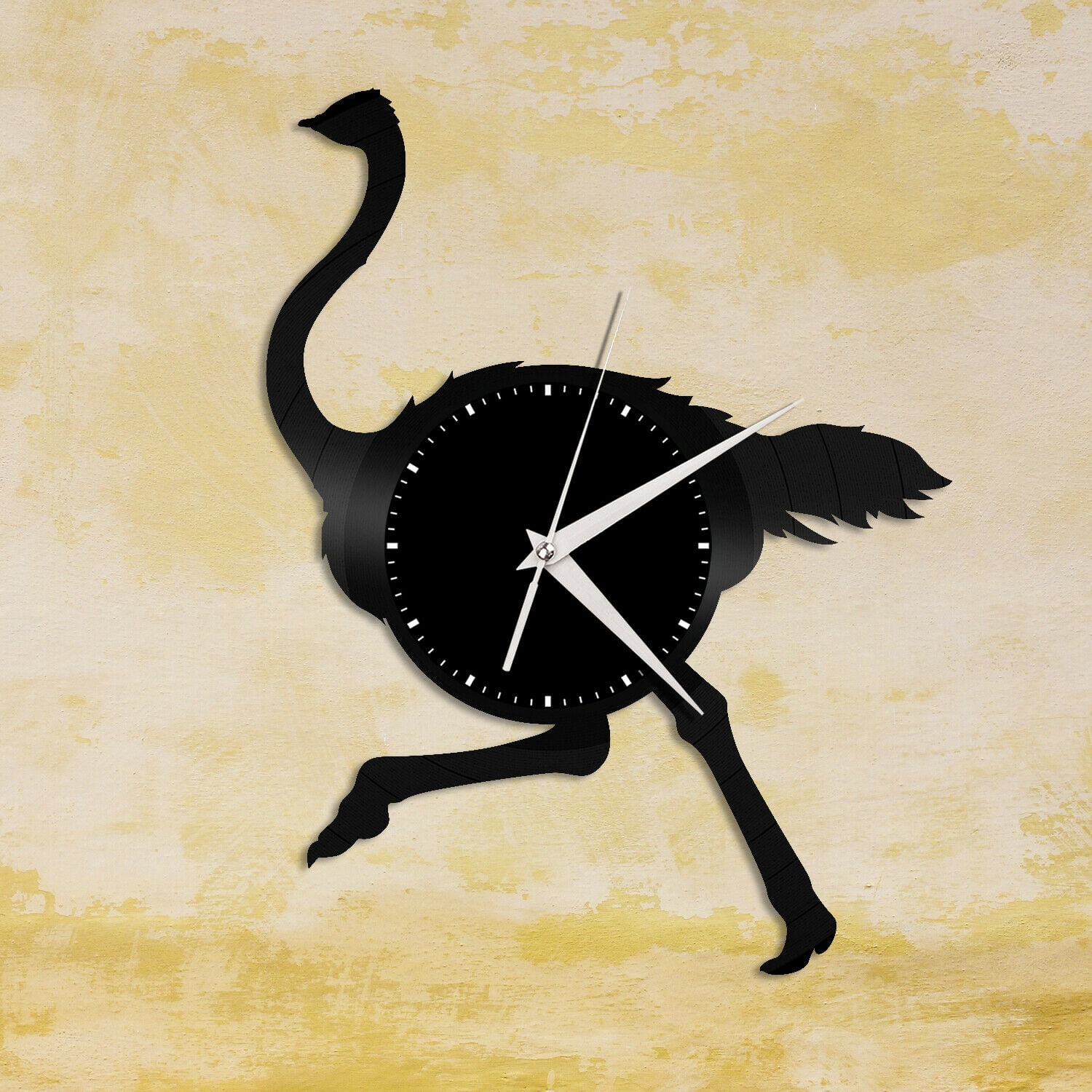 Ostrich Vinyl Wall Clock Record Famous Animal Gift Home and Kids Room ...