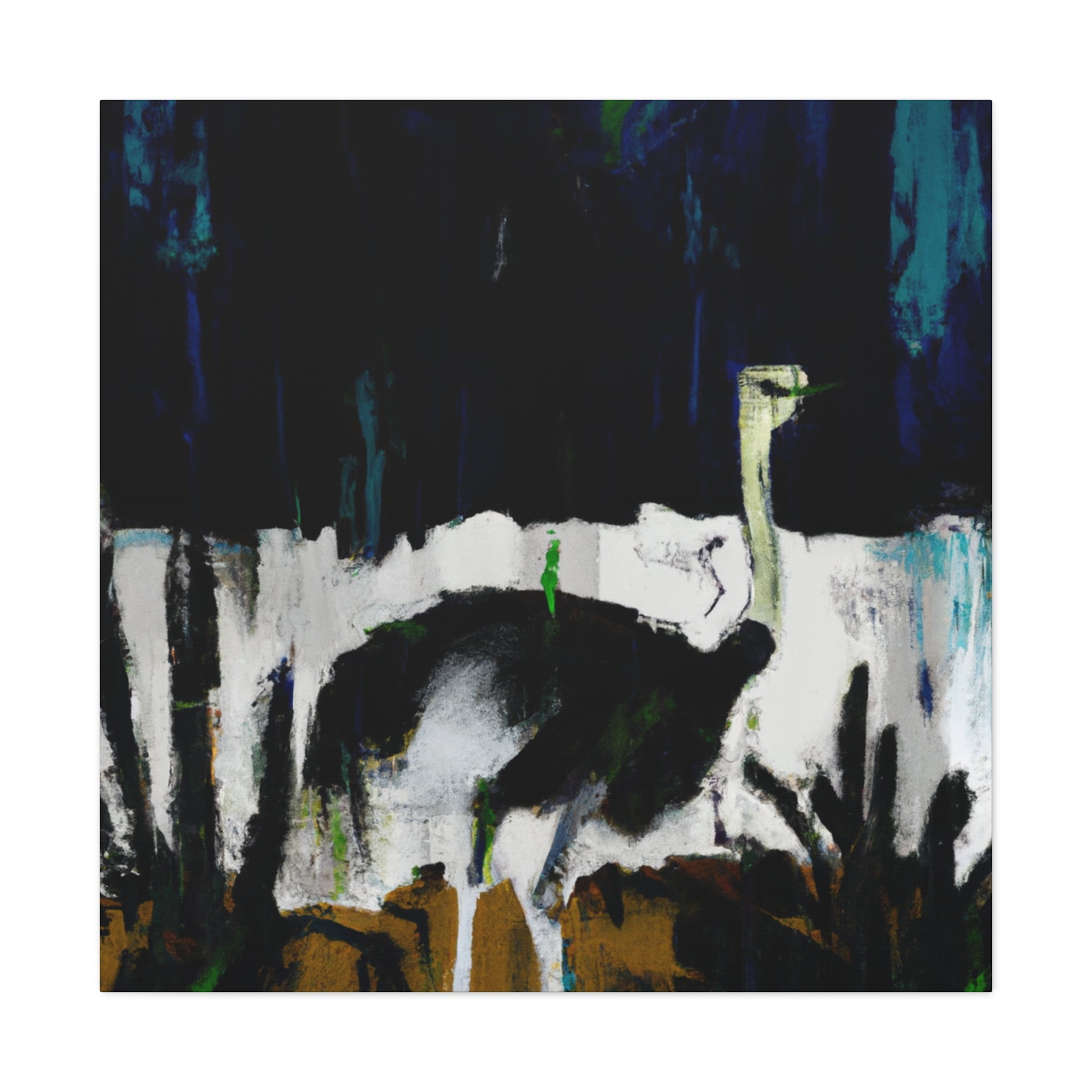 Ostrich in Flight. - Canvas - Walmart.com