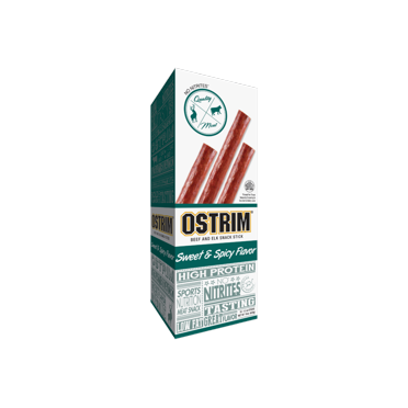 Ostrim Beef & Ostrich Snack Stick, Teriyaki, Pack of 10, 1.5 oz sticks ...