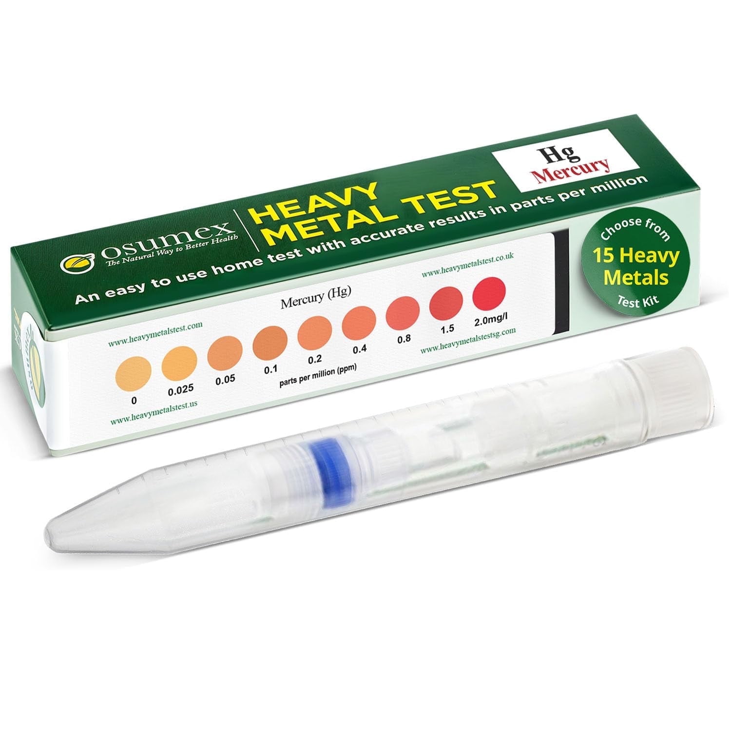Osumex Heavy Metal Mercury Test Kit 1 Pack Heavy Metals Test - Drinking ...