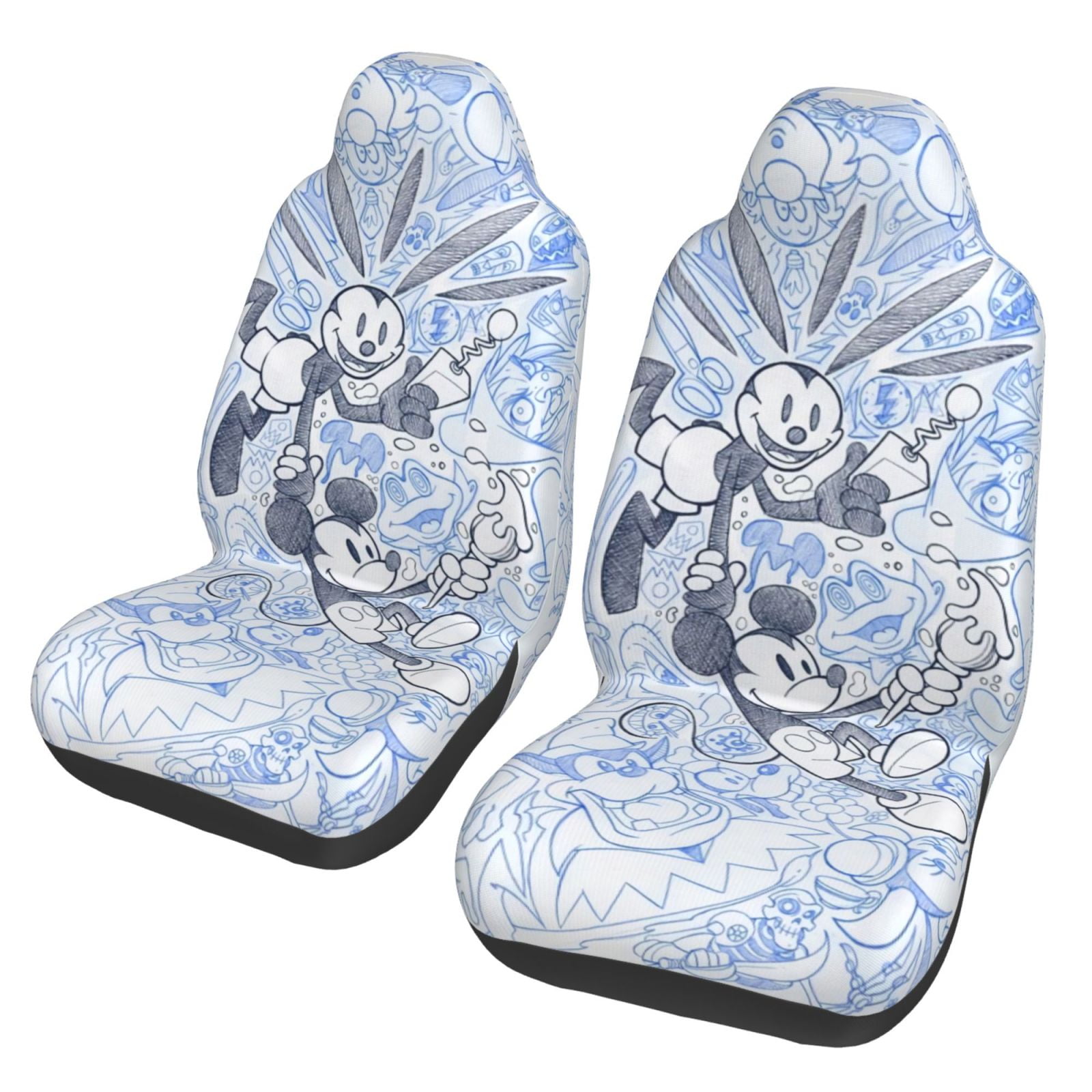 Oswald The Lucky Rabbit Car Seat Cover Set of 2 Fashion Stretchy Front ...