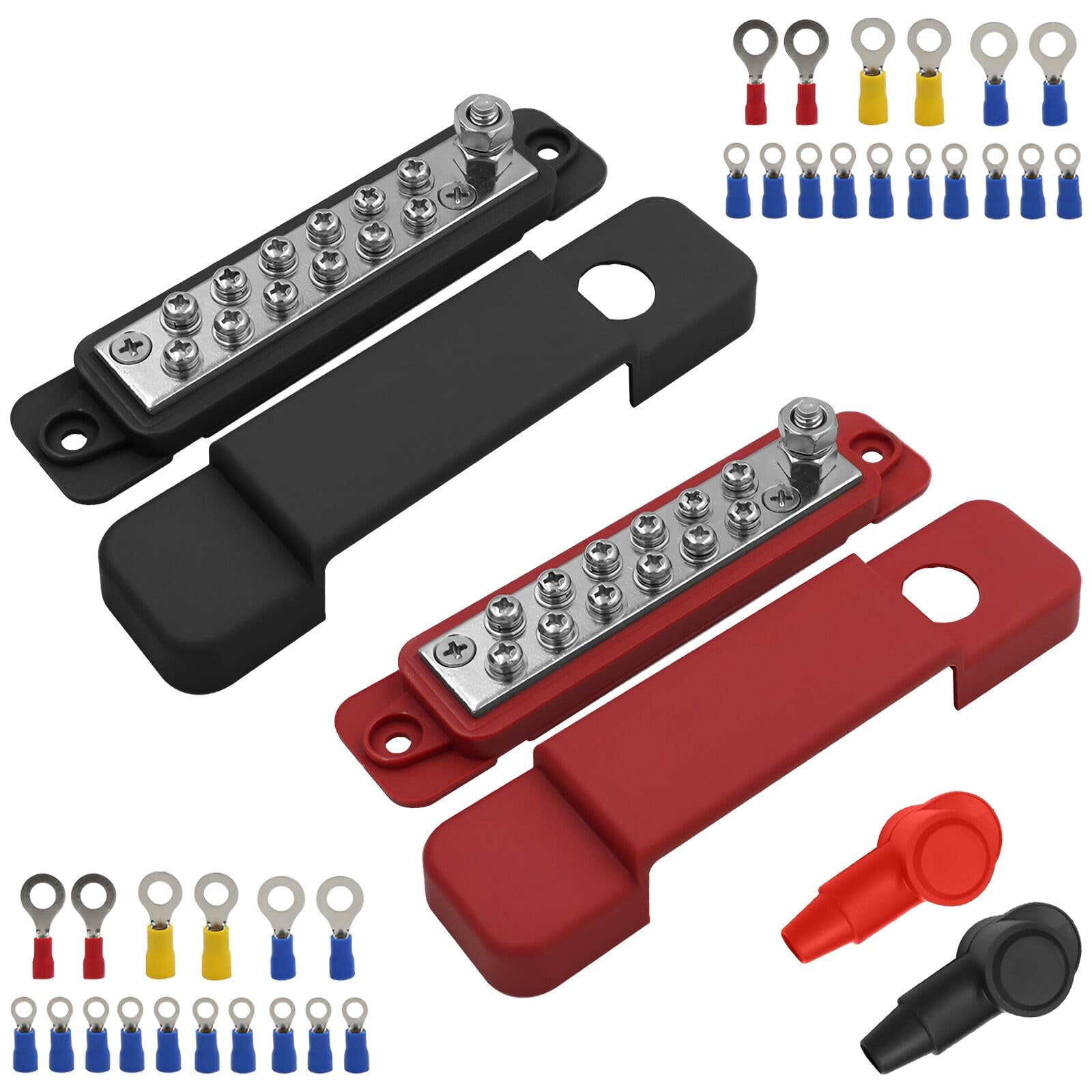 Osznmmg 12 Terminals Bus Bar,2 Pcs Bus Bar 150A 48V,Bus Bar Terminal ...