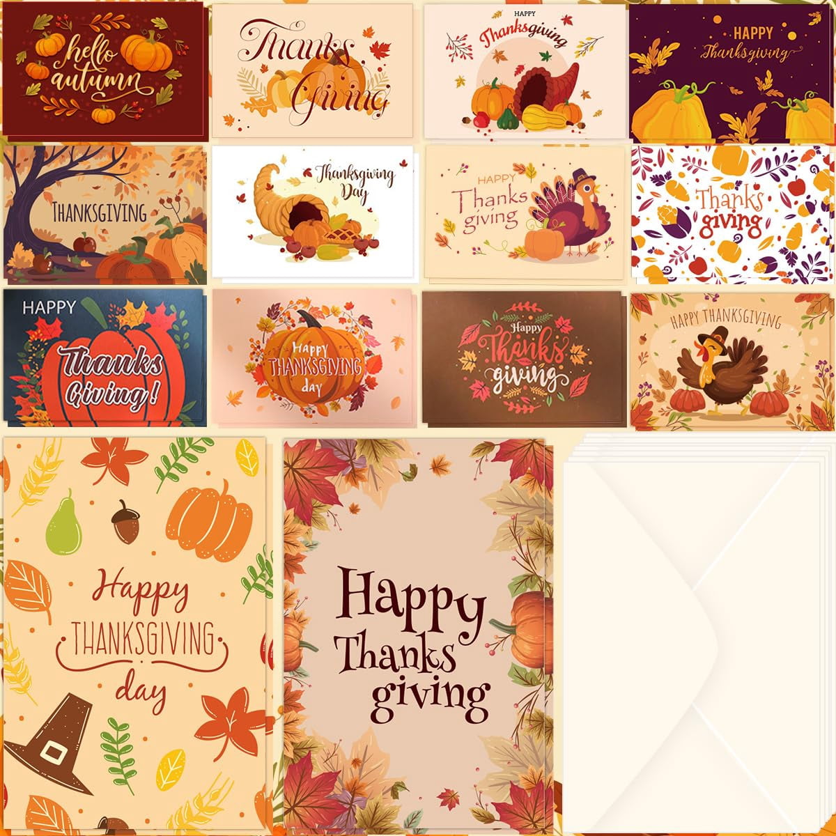 Osznmmg 28 Pack Thanksgiving Cards with Envelopes Bulk Thanksgiving ...