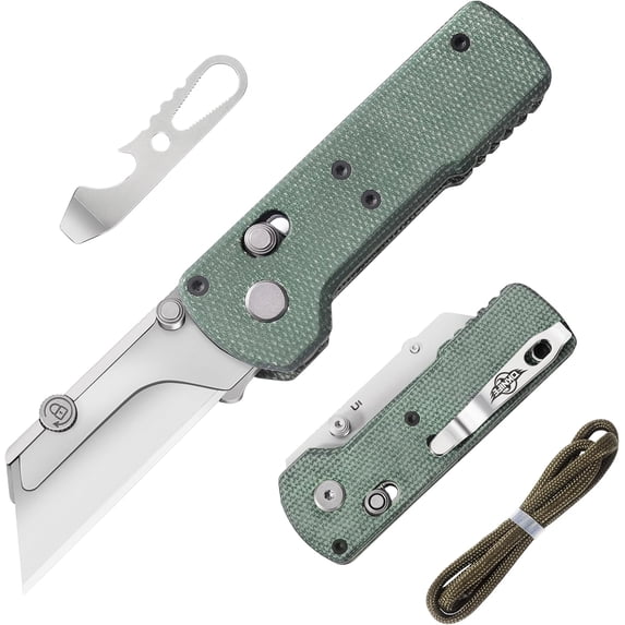 Otacle U1 Folding Utility Knife, Quick Change Box Cutter with Rail Lock ...