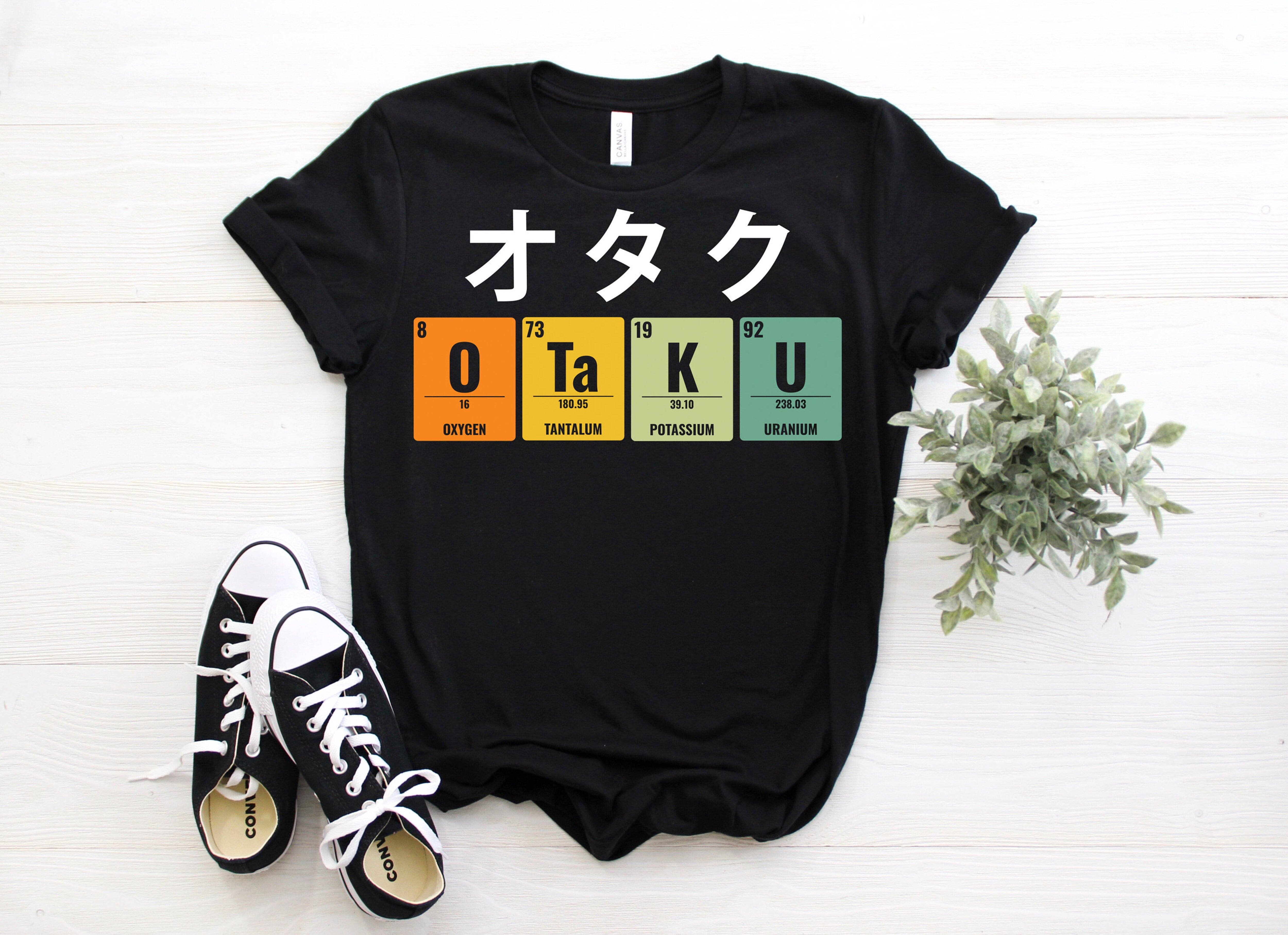 Otaku Periodic Table Science Anime Gift Costume T-Shirt, Nerd, Primary ...