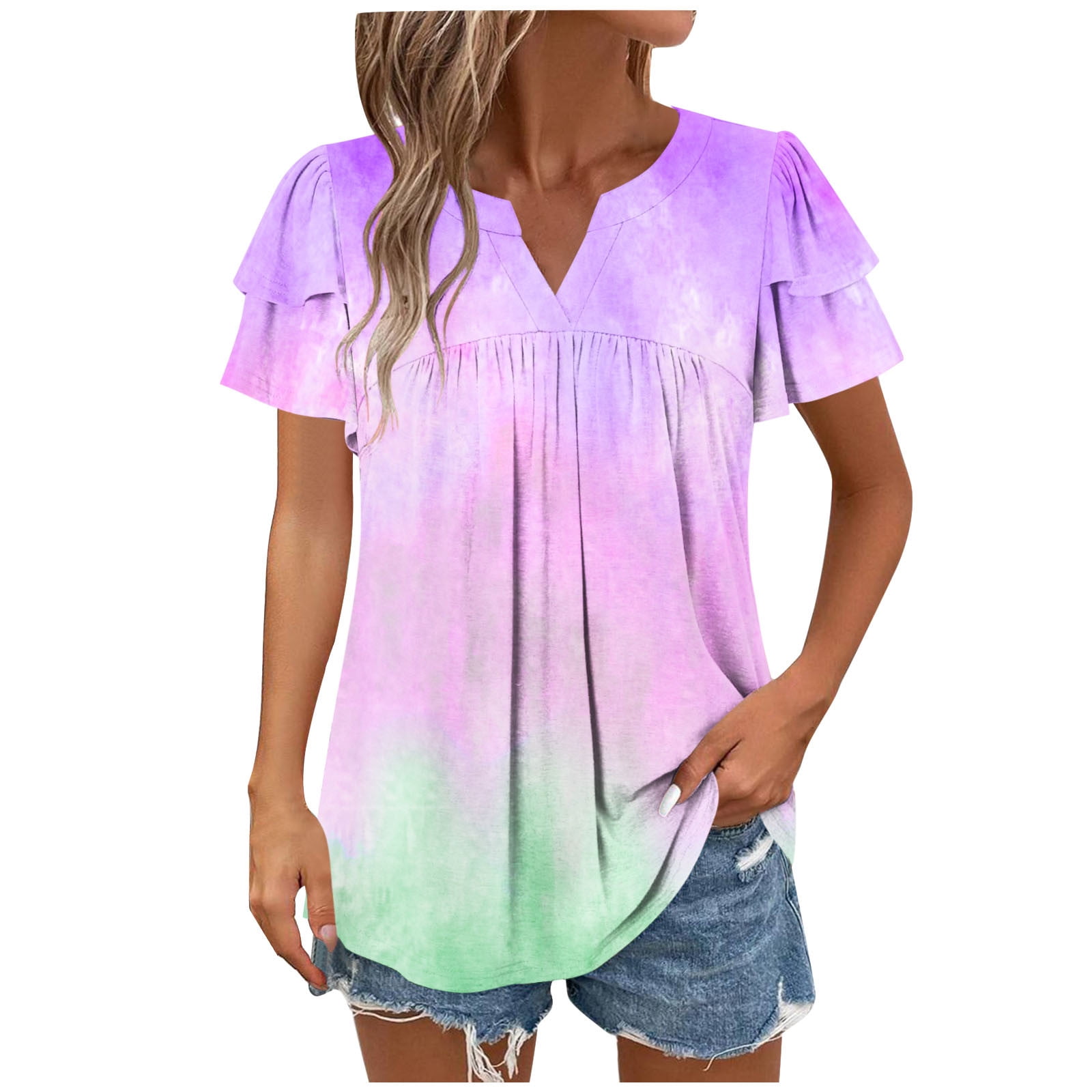 Otaozi Cute Summer Tops For Women Y2K Flowy Womens Tops Sexy Plus Blouses For Women Business ...