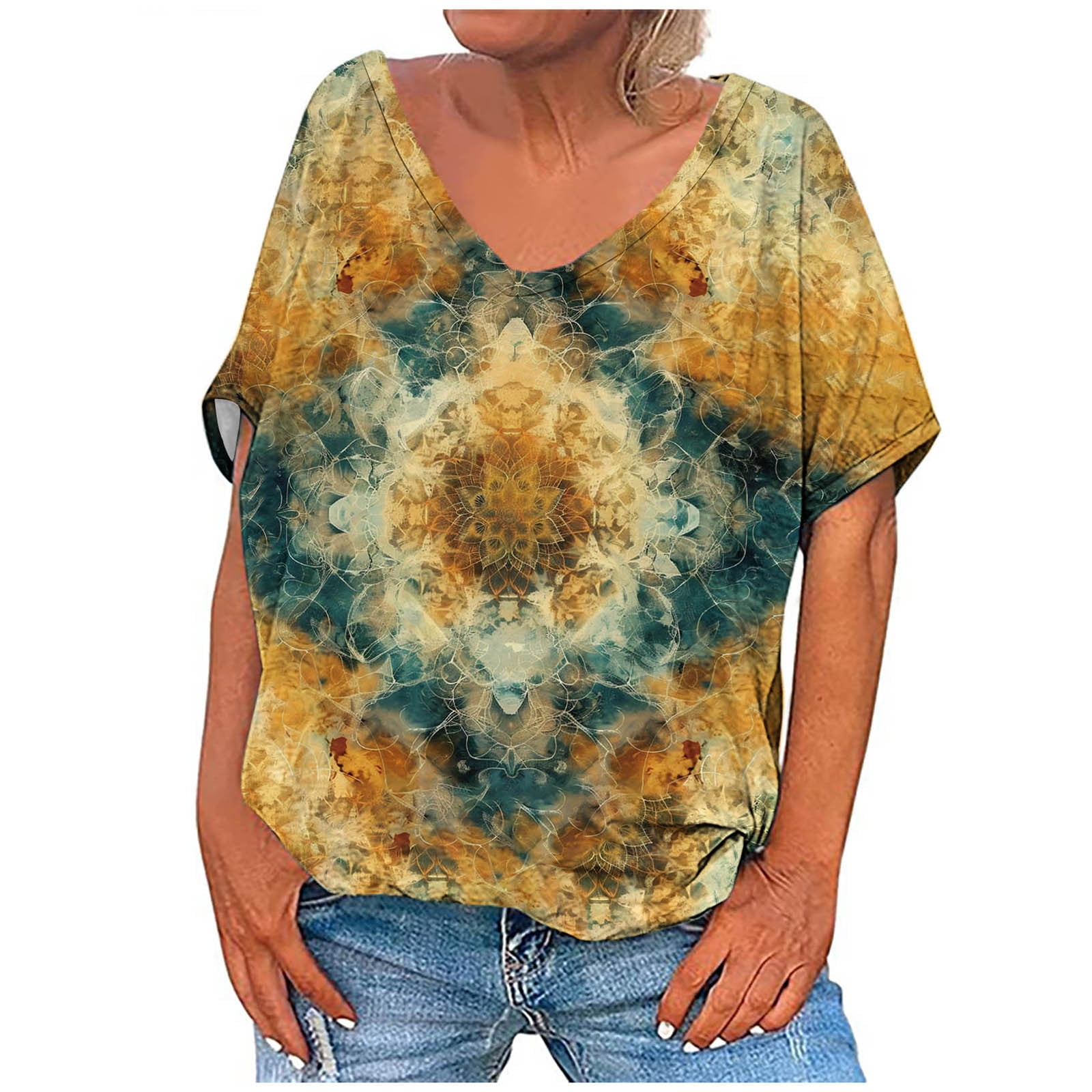 Otaozi Spring Tops For Women 2025 Plus Womens Plus Size Tops Clearance ...