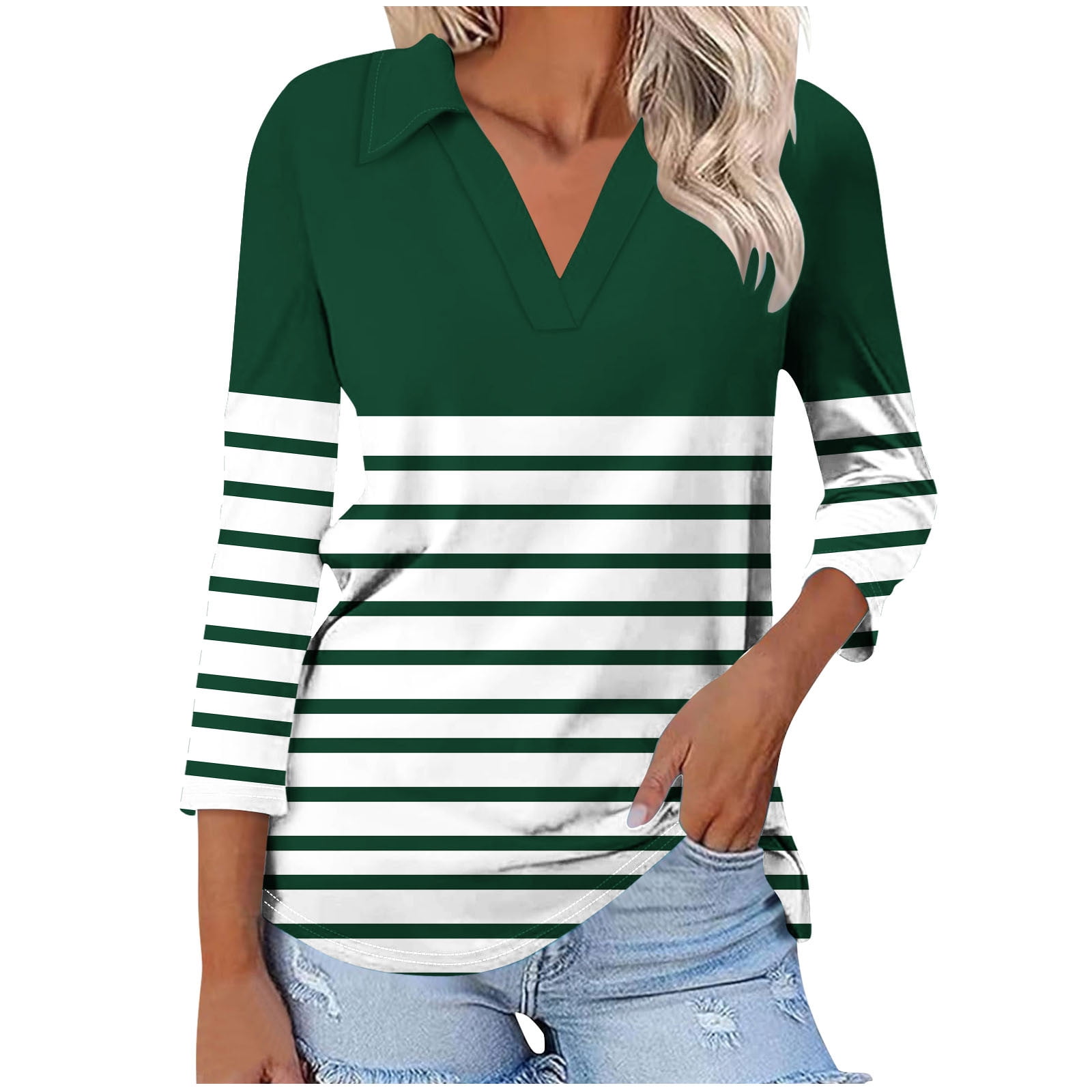 Otaozi Spring Tops For Women Work Womens Tops Dressy Casual Crop Short ...