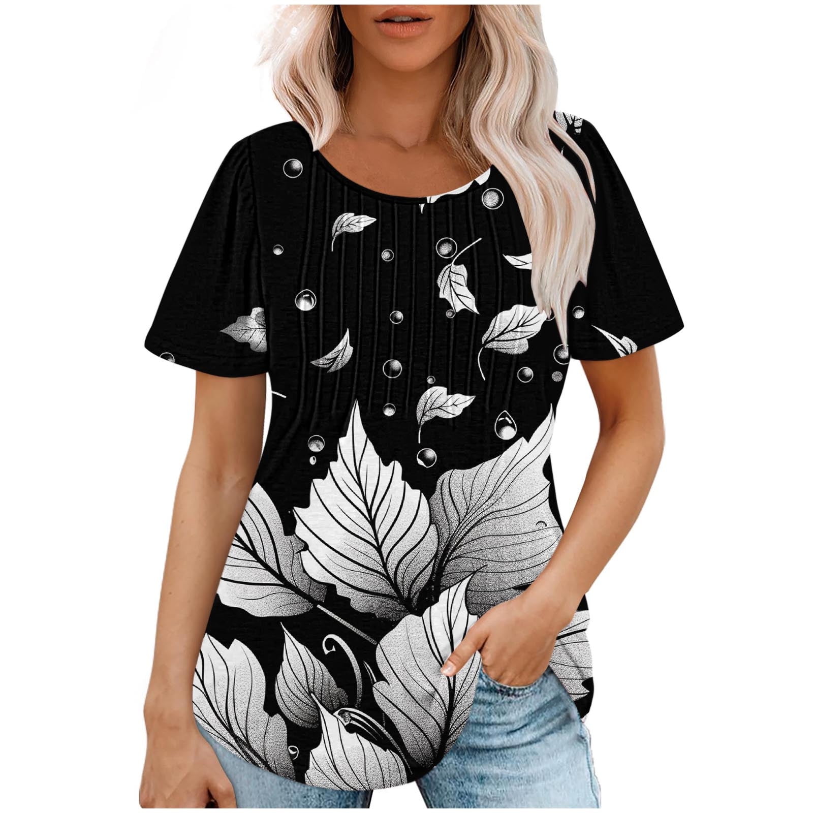 Otaozi Summer Tops For Women 2025 Tropical Vacation Womens Tops Summer ...