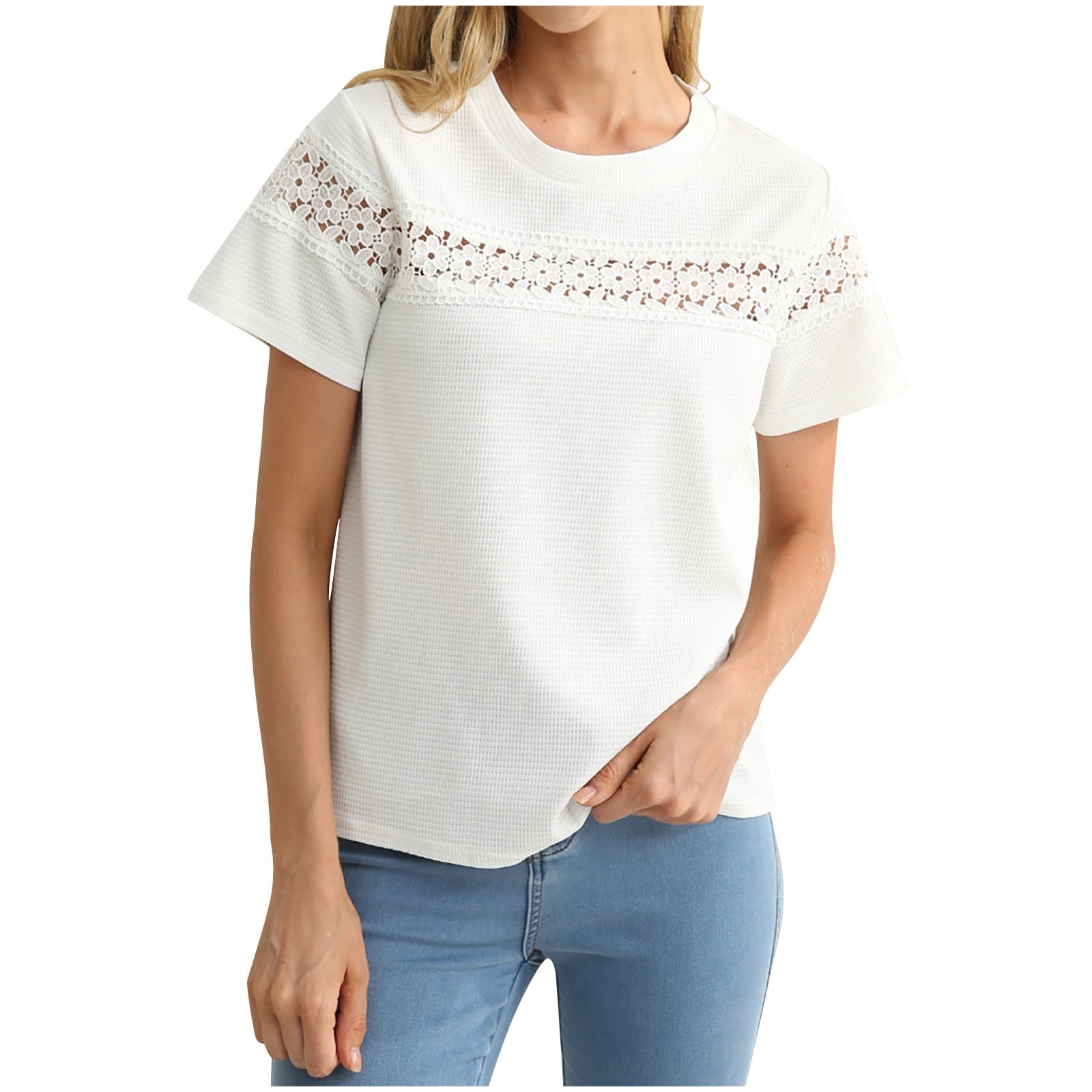 Otaozi Summer Tops For Women With Sleeves Womens Plus Size Work Tops ...