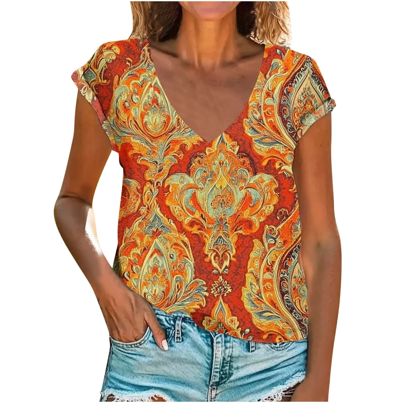 Otaozi Womens Plus Size Spring Tops 2025 Trendy Womens Tops Sexy Summer ...