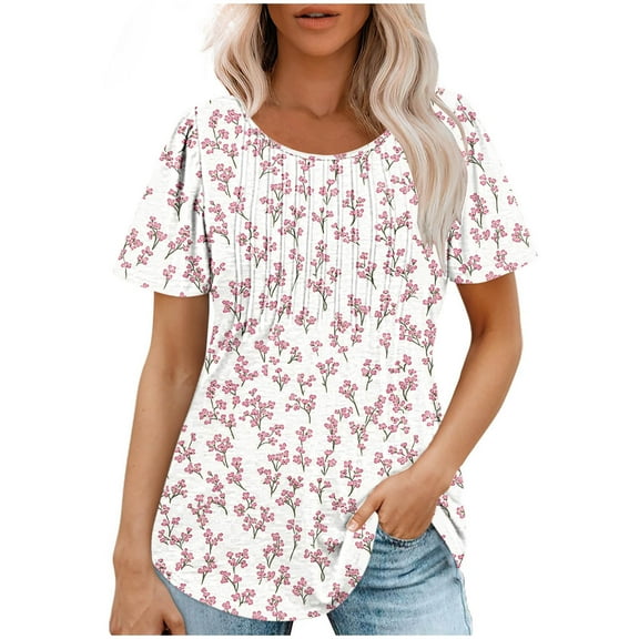 Womens Tops 3/4 Sleeve with Buttons Dressy Casual Blouses Summer ...