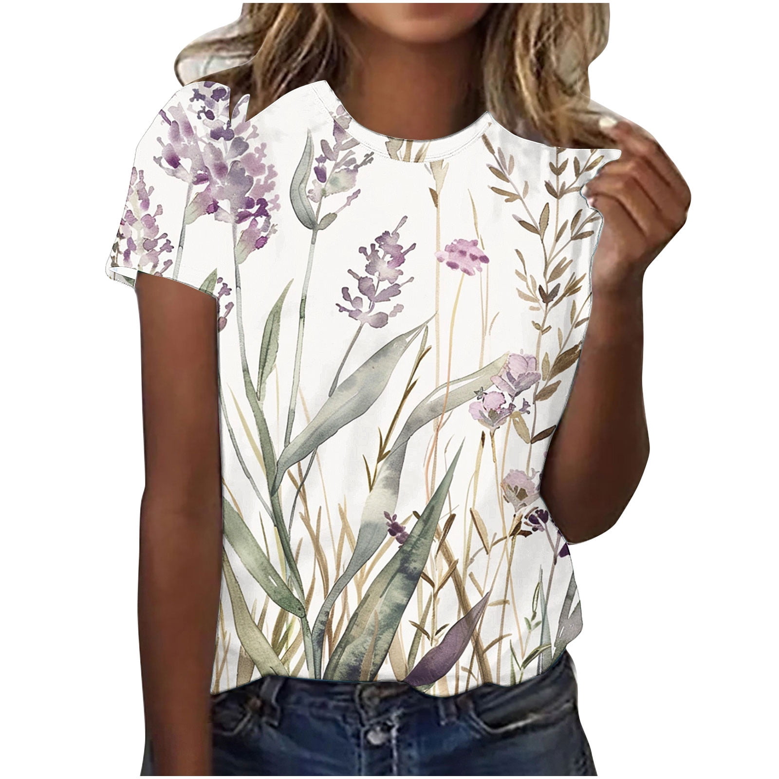 Otaozi Womens Summer Tops Dressy Casual Womens Plus Size Tops 3/4 ...