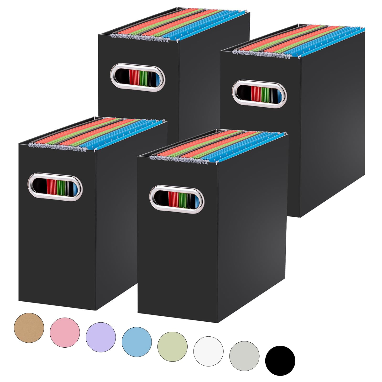 Oterri File Organizer, 4 Packs Small Storage Box, Cardboard File Folder ...