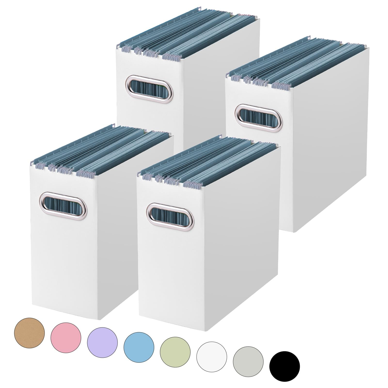 Oterri File Organizer, 4 Packs Small Storage Box, Cardboard File Folder ...